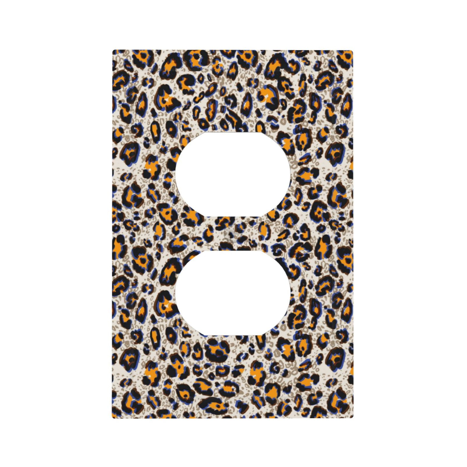 Fotbe Leopard Print Duplex Receptacle Wall Plate, 1-Gang 5.0" x3.0 ...