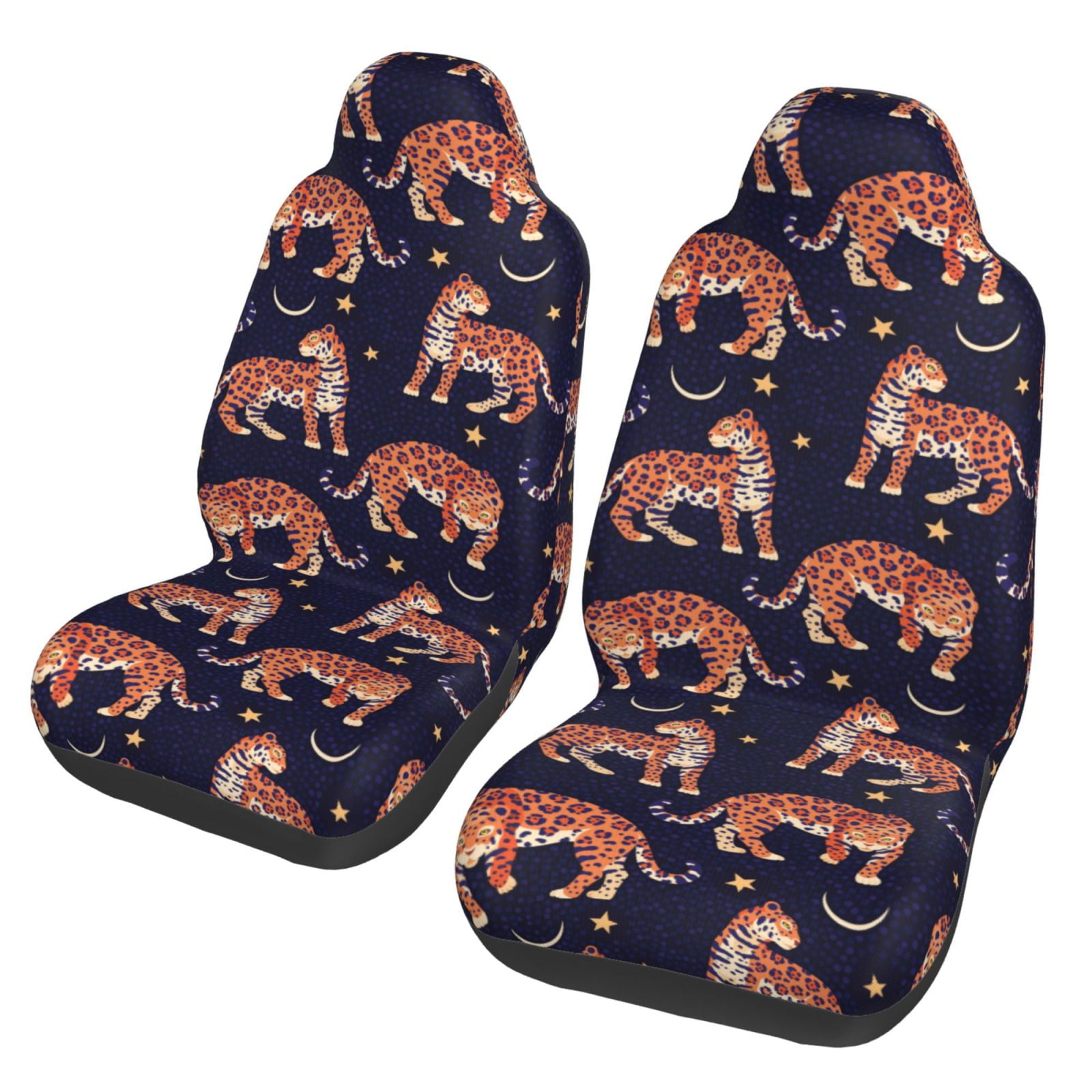 Fotbe Leopard Print Pattern Automotive Seat Covers for Cars Trucks and ...