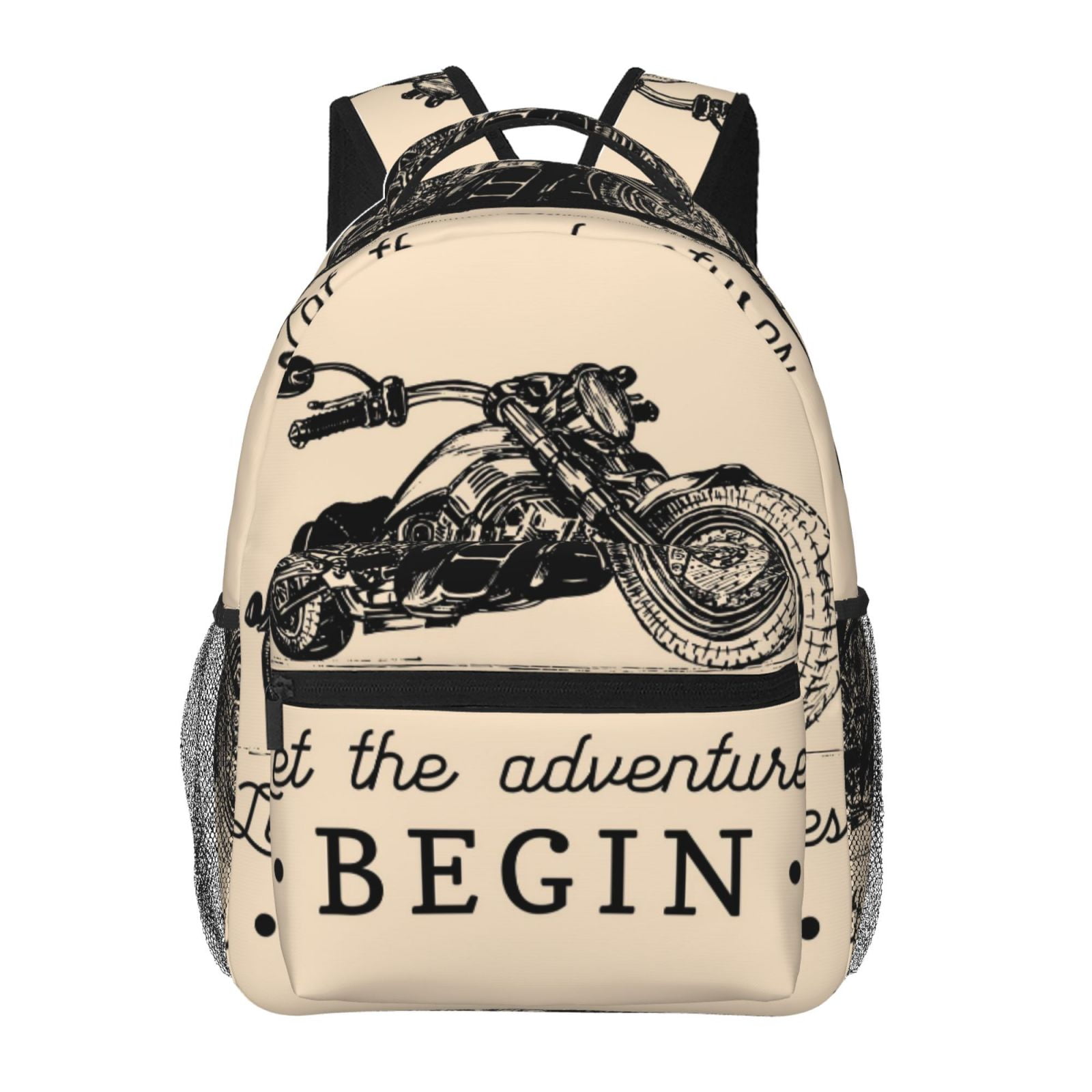 Fotbe Let The Adventure Begin Pattern Casual Backpack for School ...