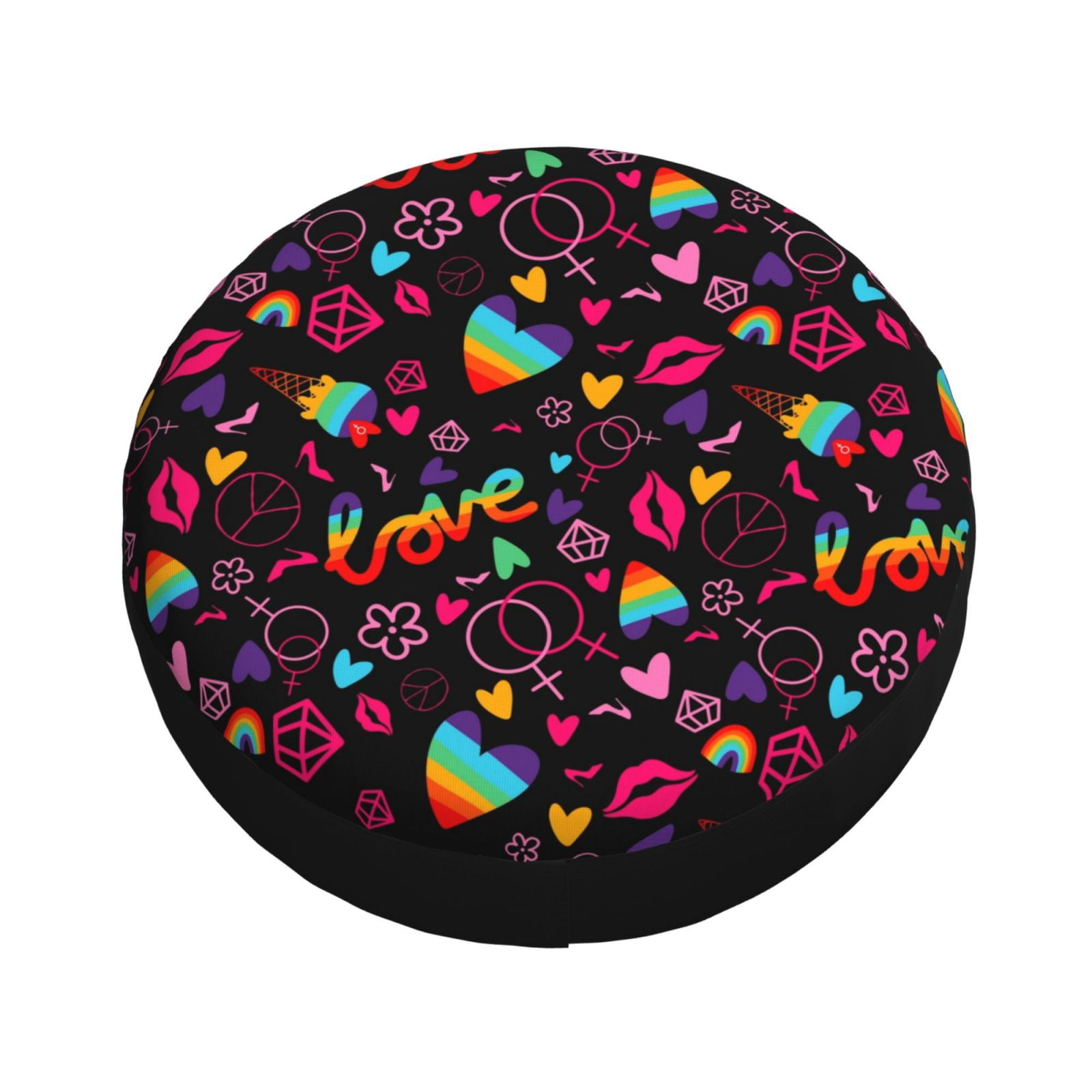 Fotbe Lgbt Rainbow For Pride Spare Tire Cover Thickening Universal Fit ...