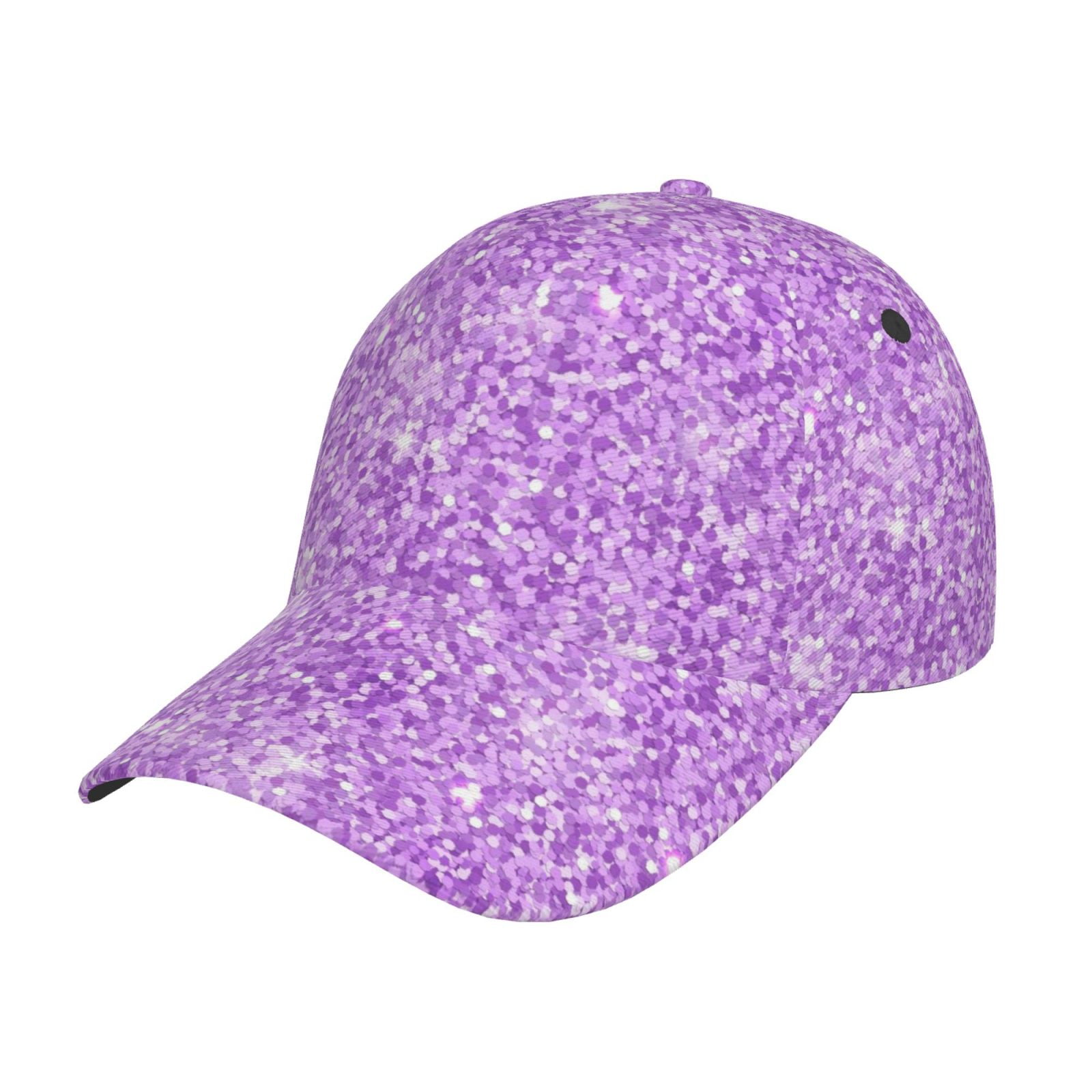 Fotbe Lilac Glittering Baseball Cap, Lilac Glittering Print Dad Hat ...