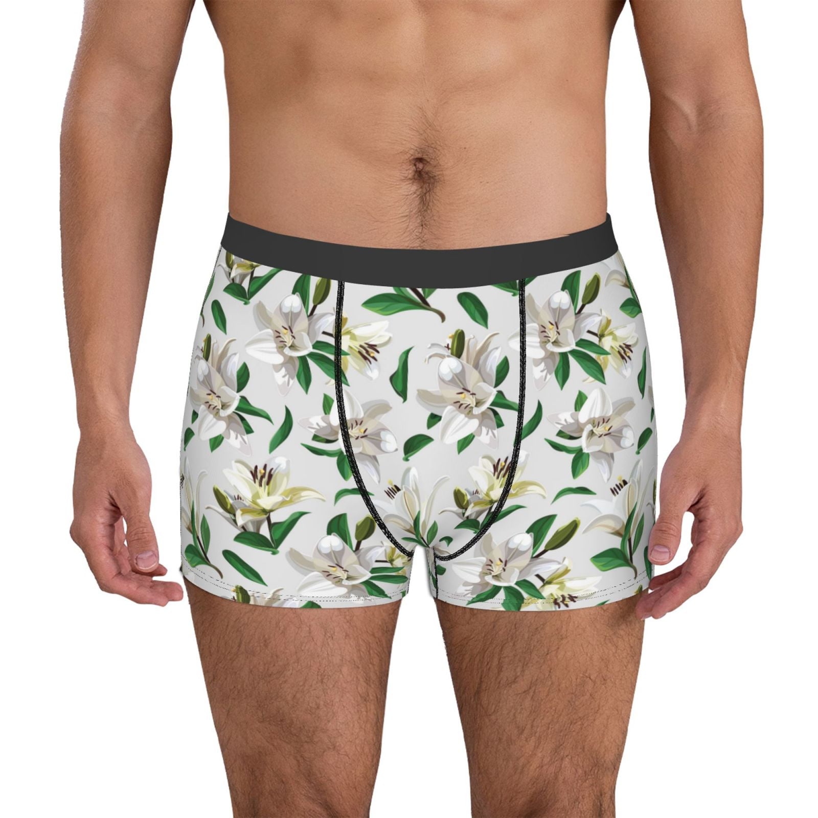 Fotbe Lilies Flowers Men’s Total Support Pouch Boxer Briefs, X-Temp ...
