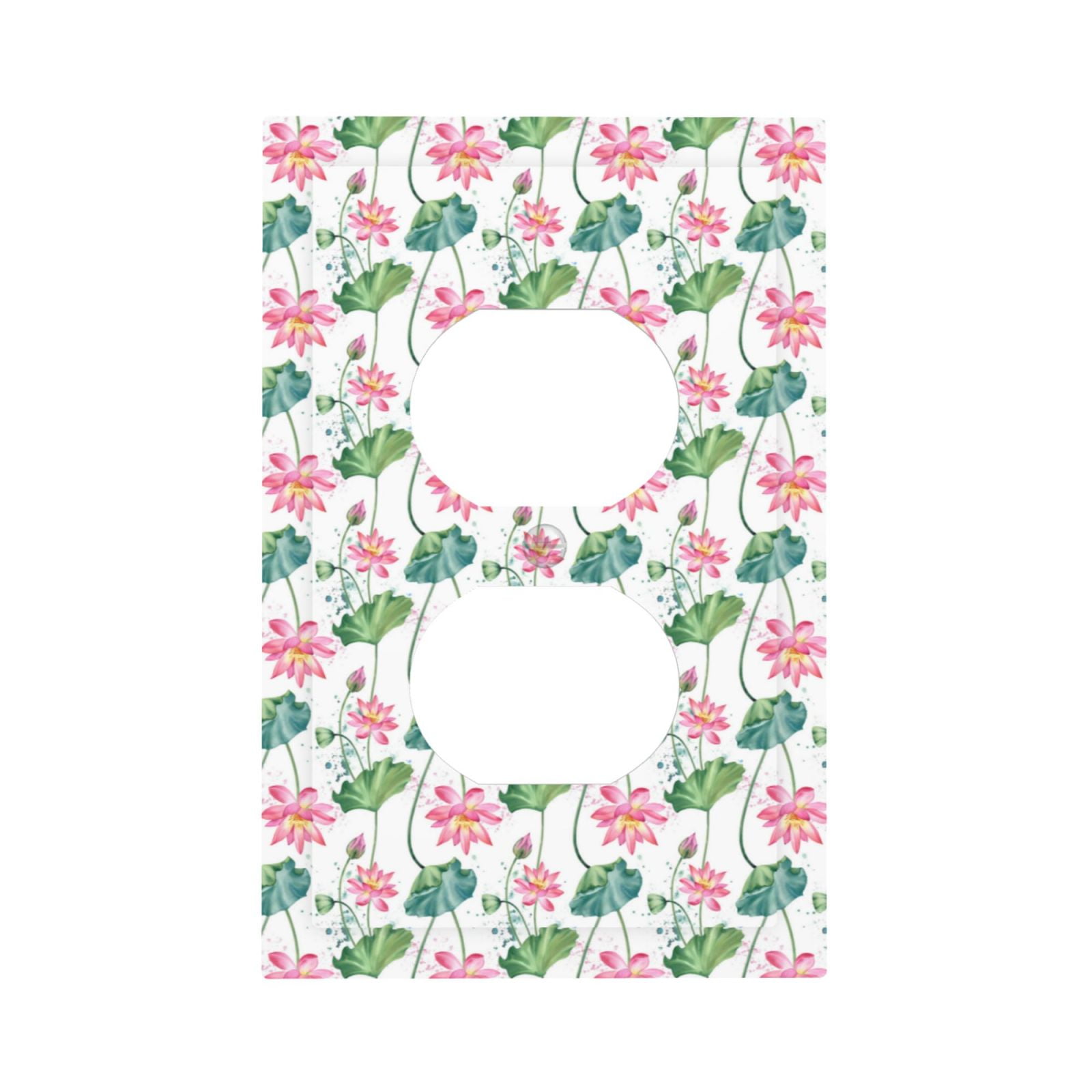 Fotbe Lotus Flower Print Duplex Receptacle Wall Plate, 1-Gang 5.0" x3.0 ...