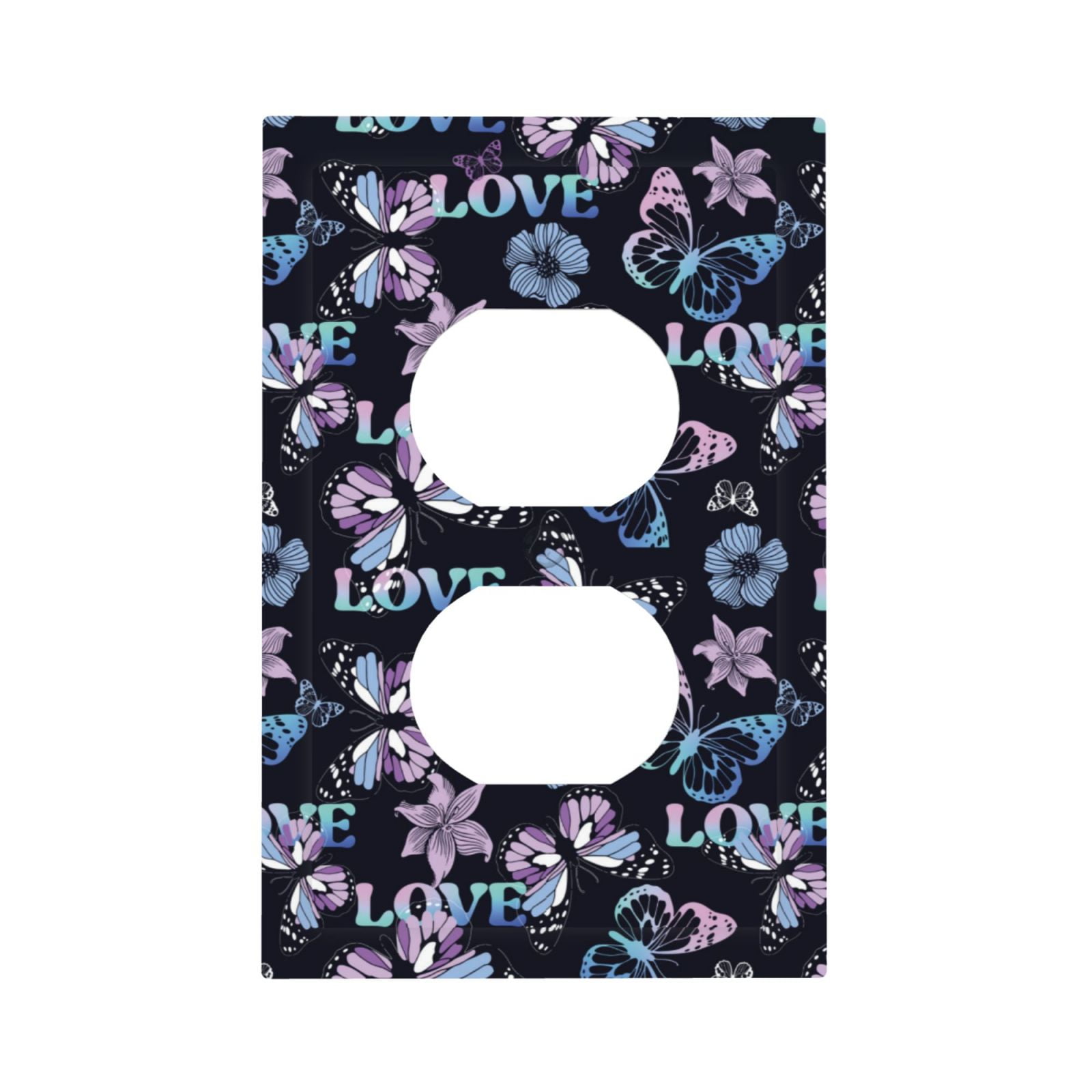 Fotbe Love Butterflies Print Duplex Receptacle Wall Plate, 1-Gang 5.0 ...