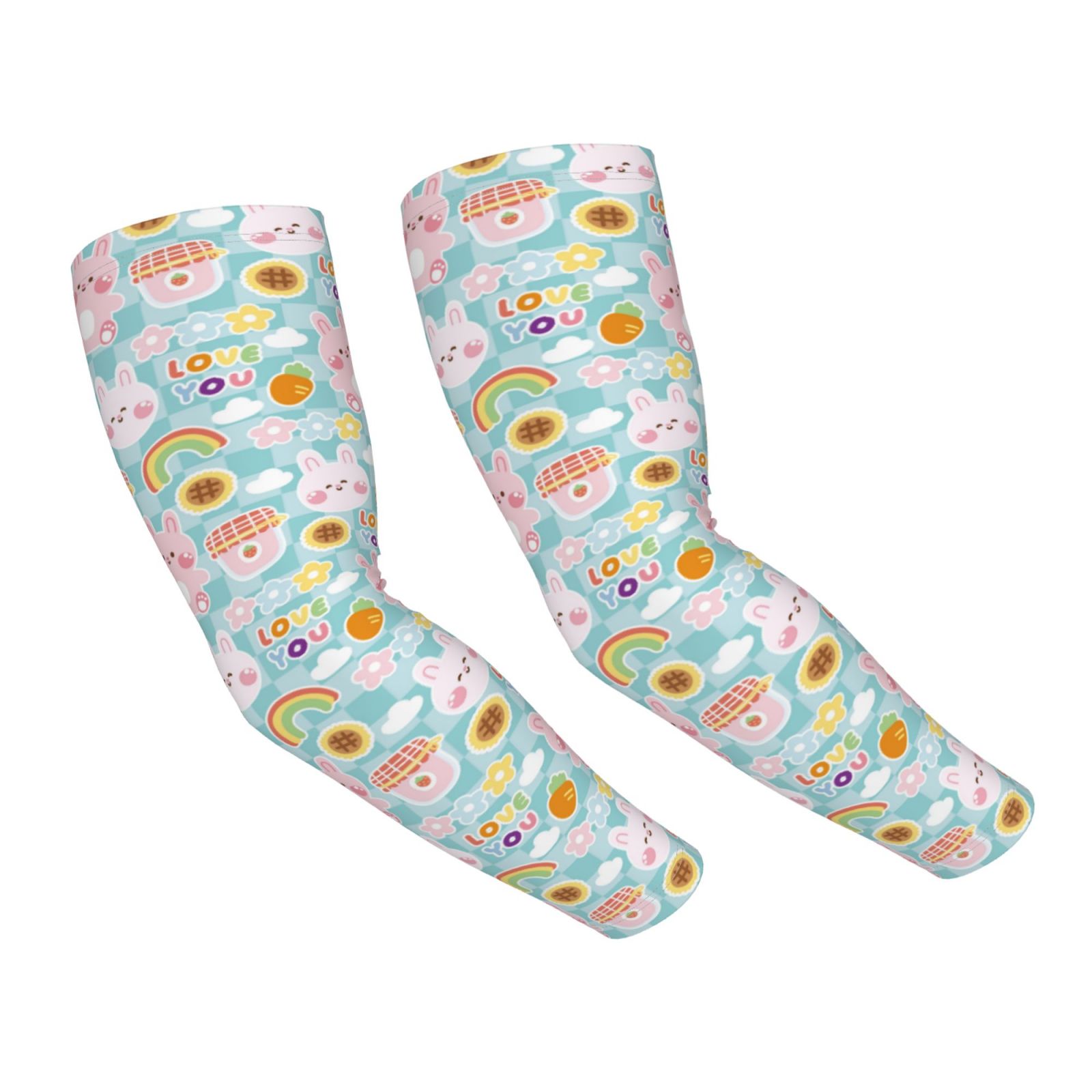 Fotbe Love You Rabbit UV Sun Protection Arm Sleeves - Tattoo Cover Up ...
