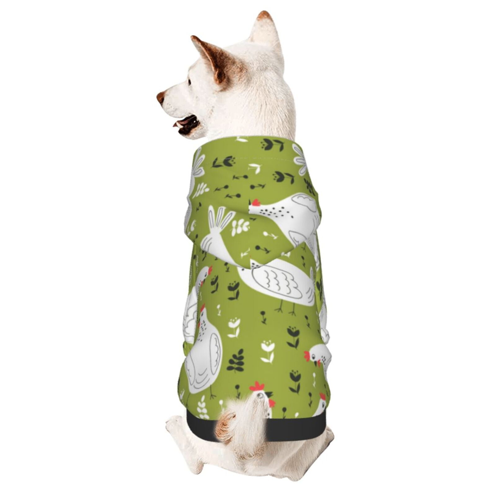 Fotbe Lovely Chickens Print Small Dog Sweater Hoodies Pet Grey Hooded ...