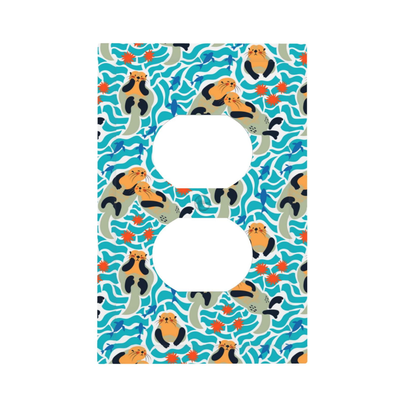 Fotbe Lovely Sea Otters Print Duplex Receptacle Wall Plate, 1-Gang 5.0 ...