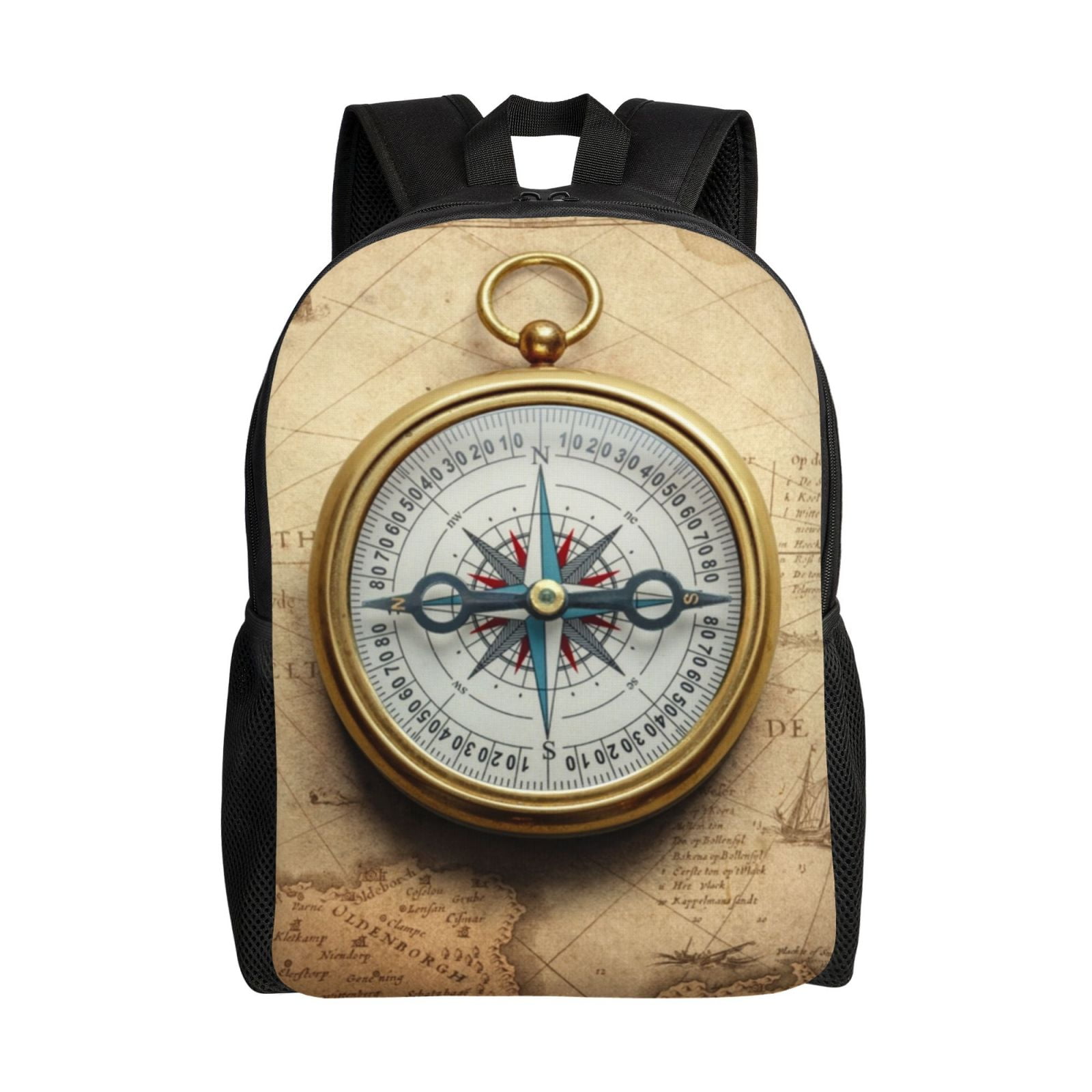 Fotbe Magnetic Old Compass On World Map Travel Laptop Backpack ...