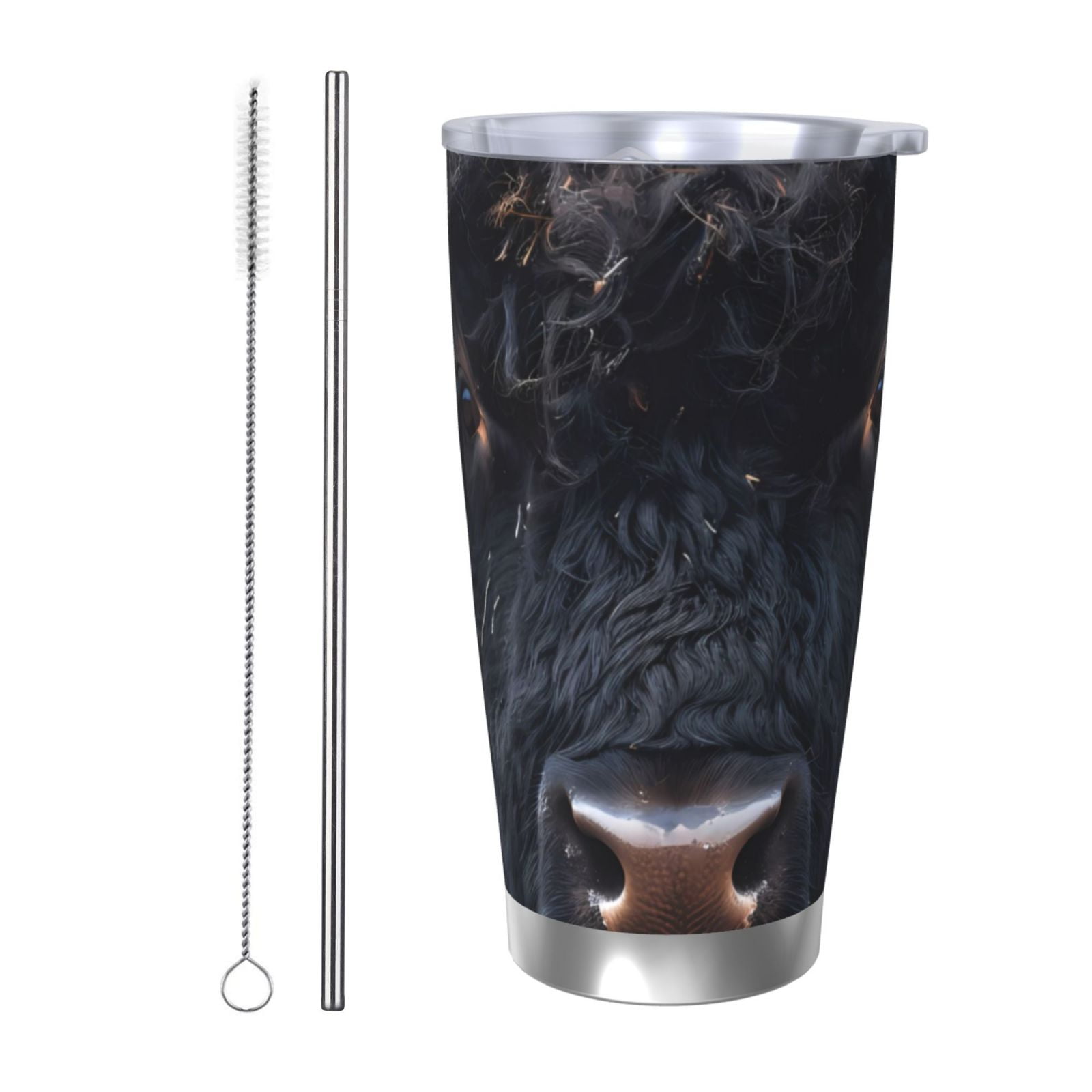 Fotbe Majestic Black Yak Pattern 20 oz Tumbler Stainless Steel Vacuum ...