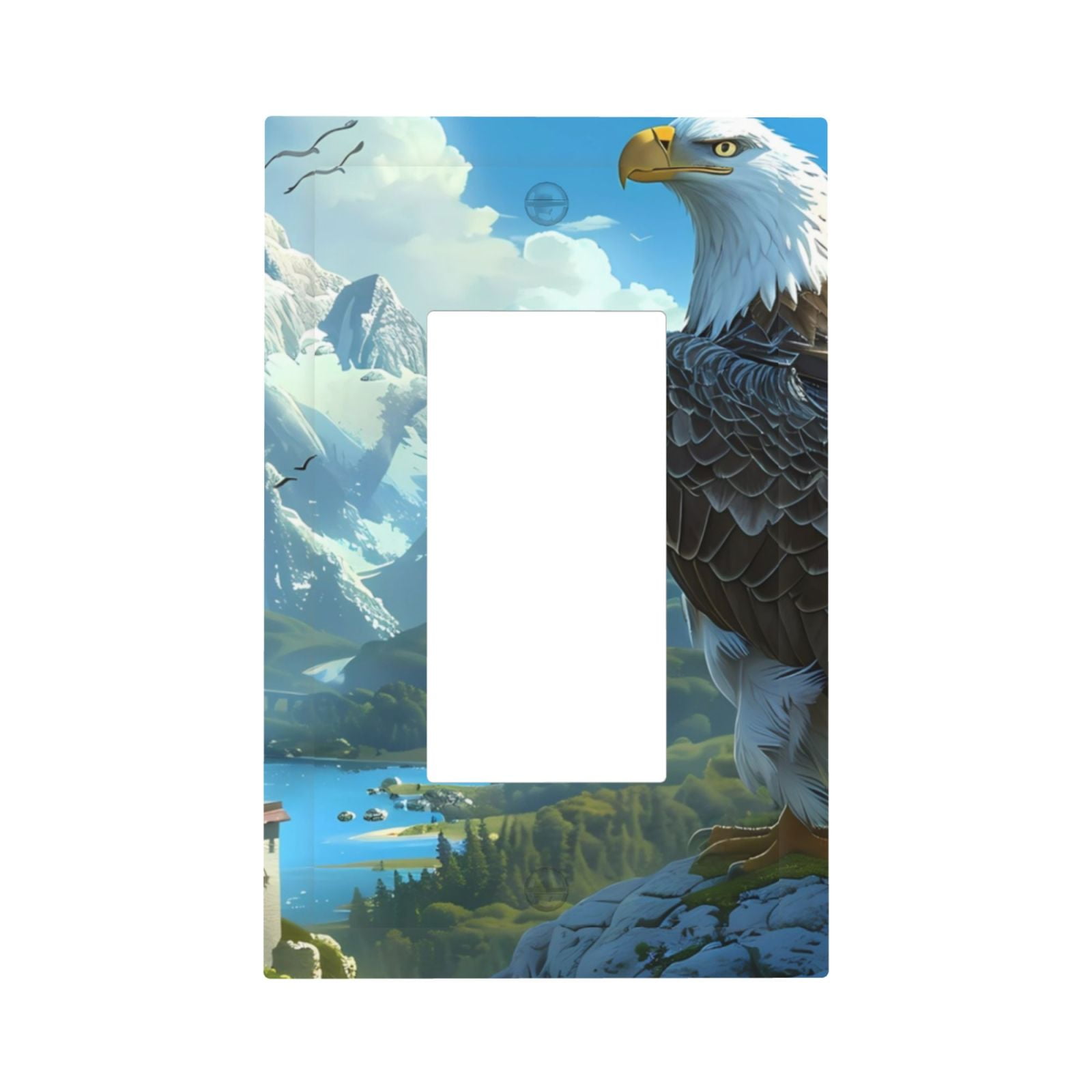 Fotbe Majestic Eagle Over Castle Print Duplex Receptacle Wall Plate, 1 ...