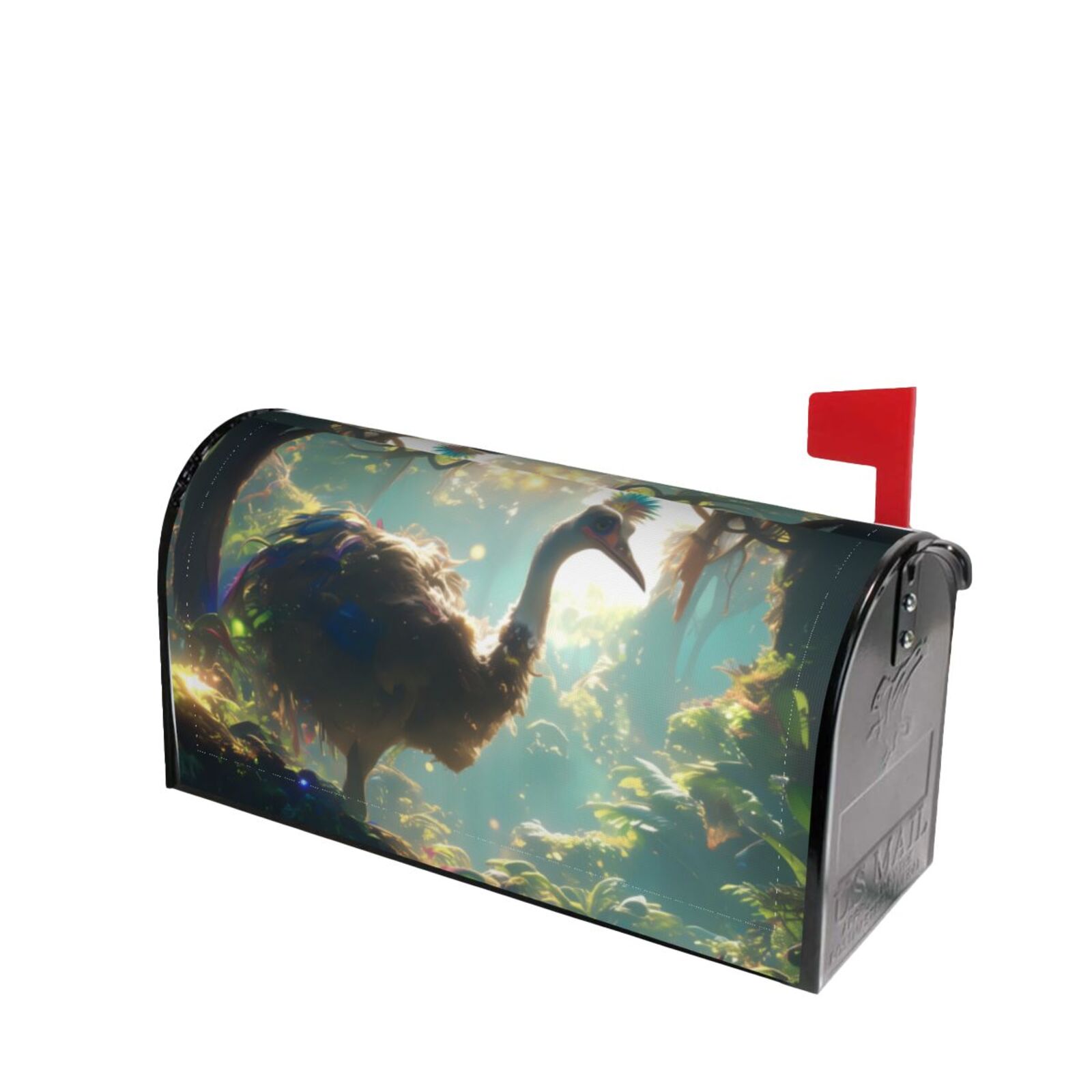Fotbe Majestic Ostrich In Forest Mailbox Covers Post Letter Box Cover ...