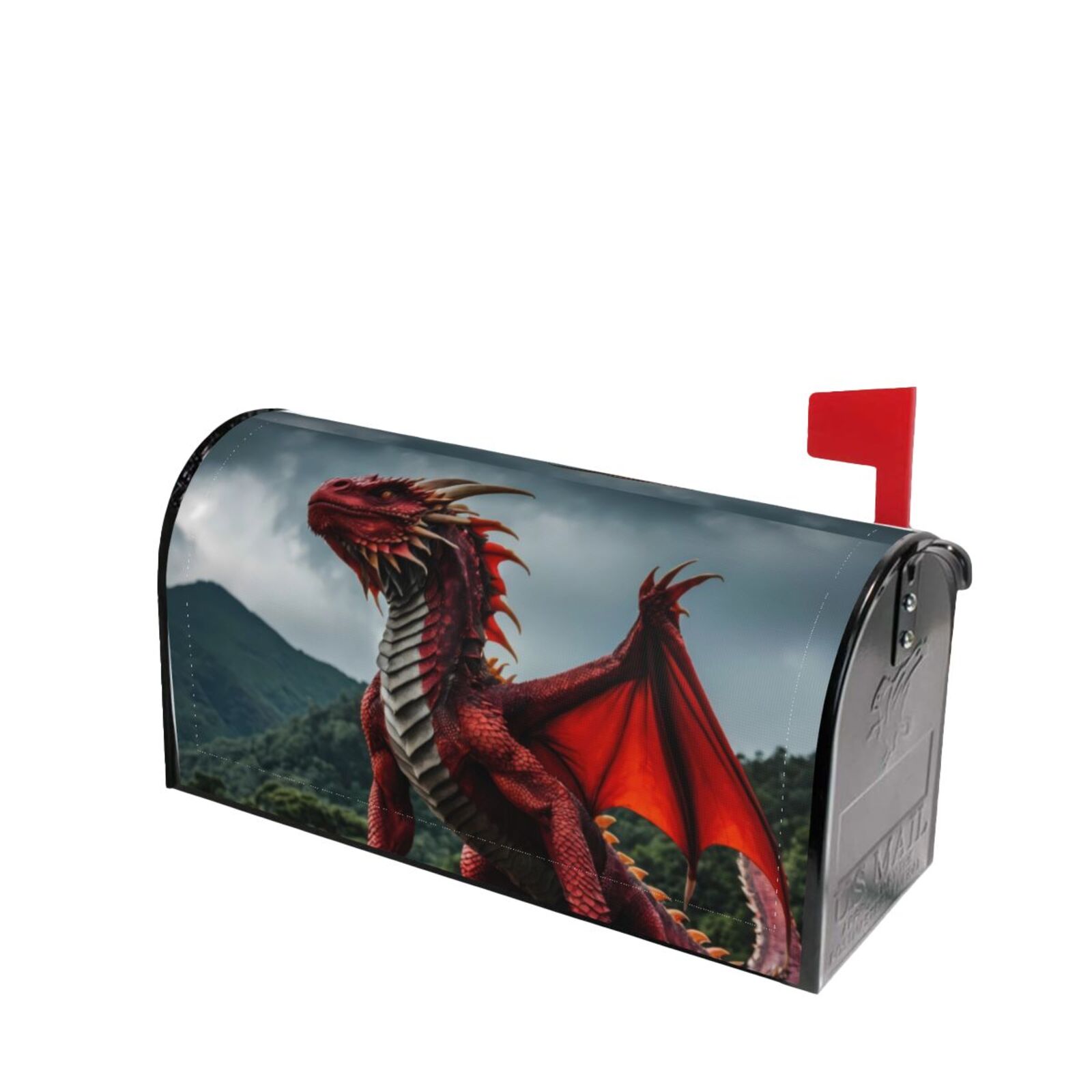 Fotbe Majestic Red Dragon Mailbox Covers Post Letter Box Cover Garden ...