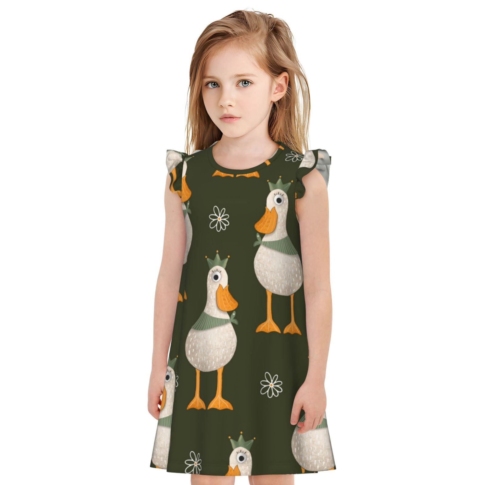 Fotbe Mallard Ducks Wild Birds Pattern Girls Nightgowns 3-10 Years ...