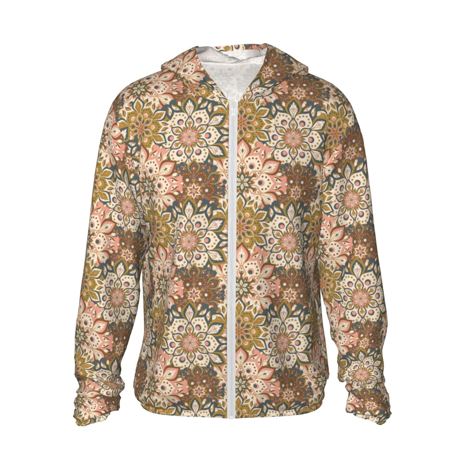 Fotbe Mandala Men's Women's UPF 50+ Sun Protection Jacket Hooded ...