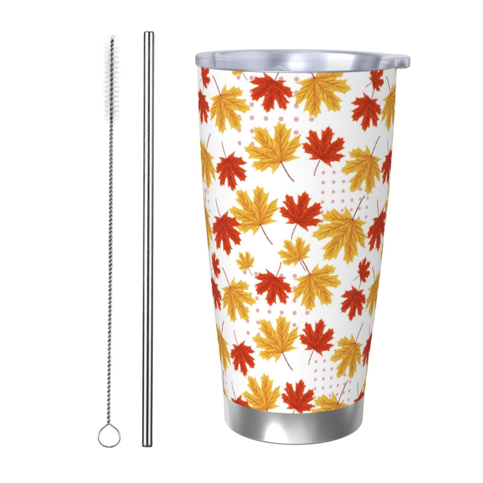 Fotbe Maple Leaf Pattern 20 oz Tumbler Stainless Steel Vacuum Insulated ...