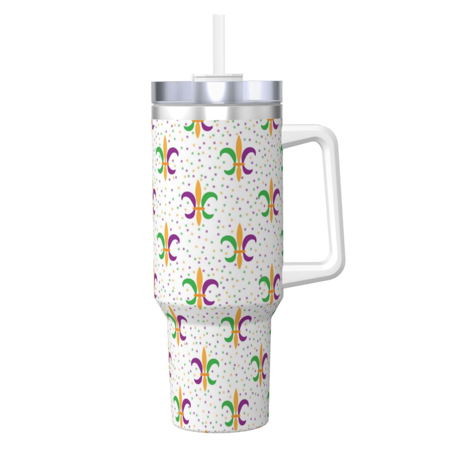 Fotbe Mardi Gras Carnival1 Pattern 40oz Ice Bully With Handle And Straw ...