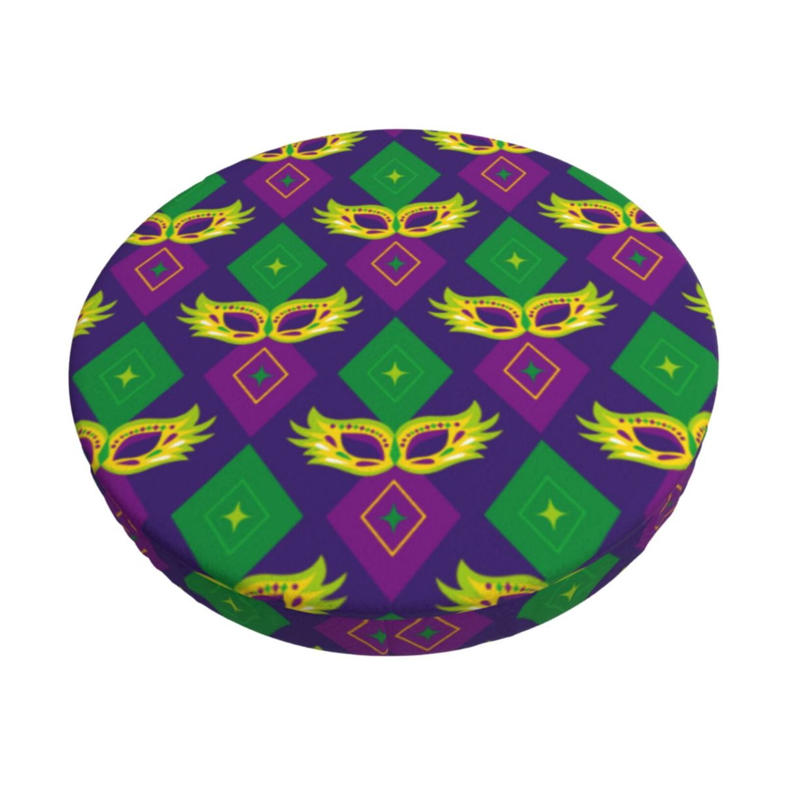 Fotbe Mardi Gras Carnival3 Stool Covers Round,Waterproof Round Bar ...
