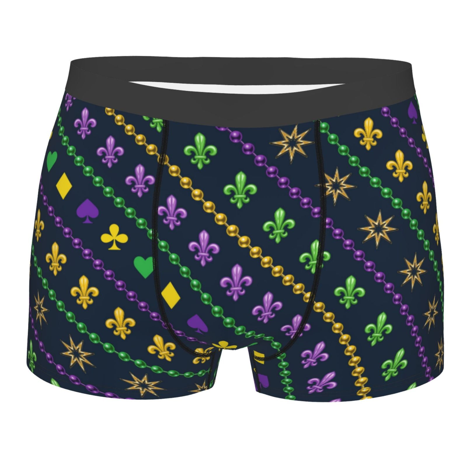 Fotbe Mardi Gras Strings of Beads Men’s Total Support Pouch Boxer ...
