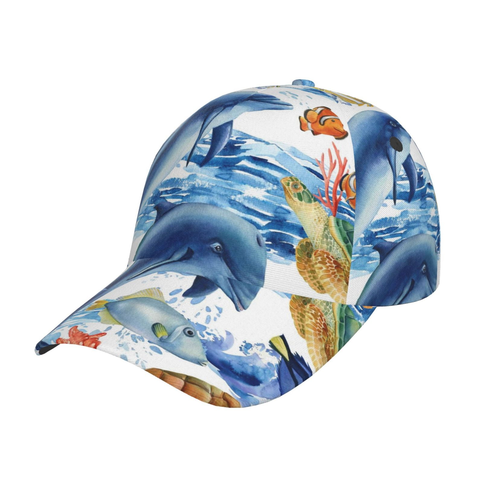 Fotbe Marine Animals Baseball Cap, Marine Animals Print Dad Hat,Outdoor ...