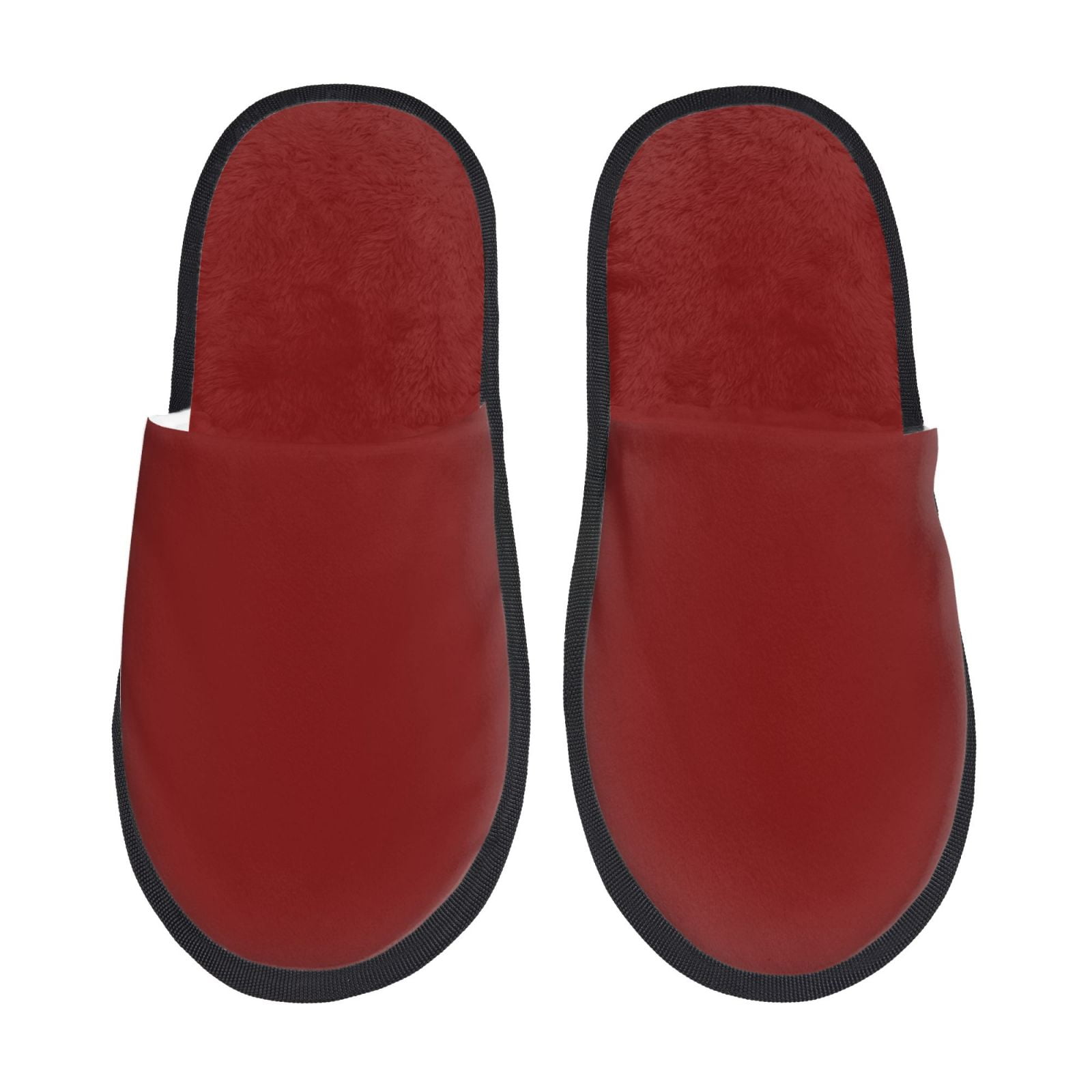 Fotbe Maroon Pattern Women's Fuzzy Slippers Plush Slippers Fluffy ...