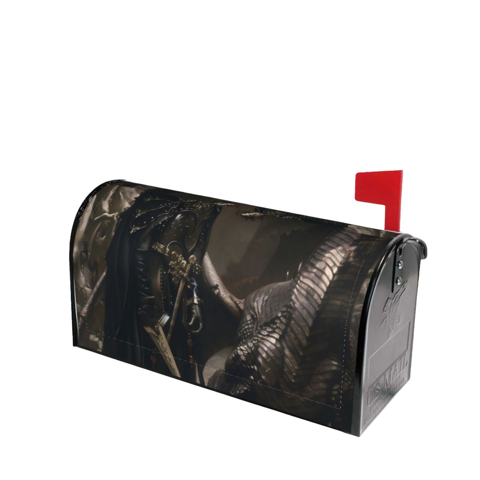 Fotbe Medieval Knight And Dragon Mailbox Covers Post Letter Box Cover ...