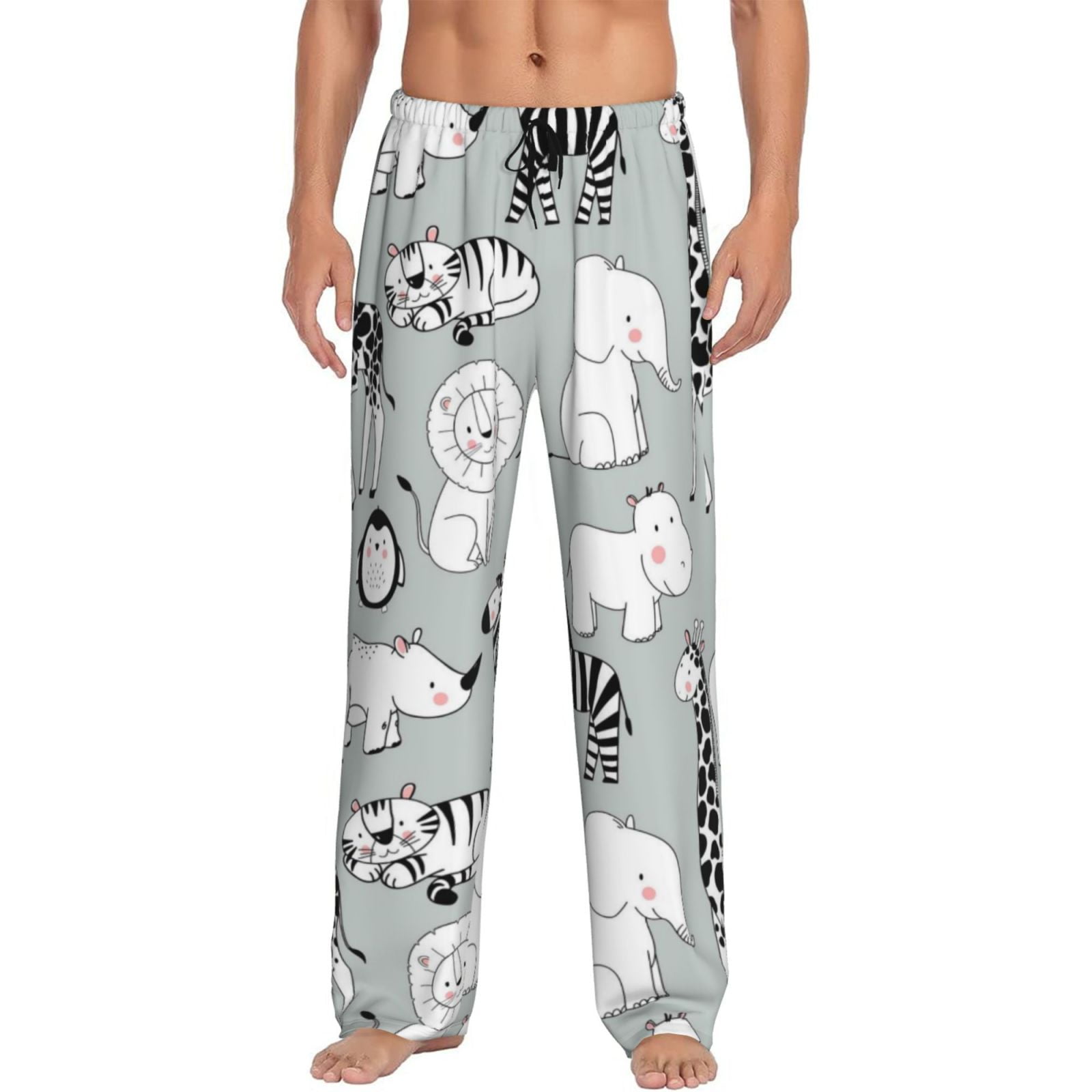 Fotbe Men'S African Animalsclassic Pajama Pants With Elastic Waist And ...