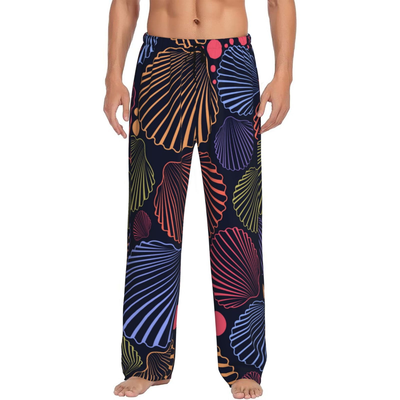 Fotbe Men'S Colorful Shellsclassic Pajama Pants With Elastic Waist And ...