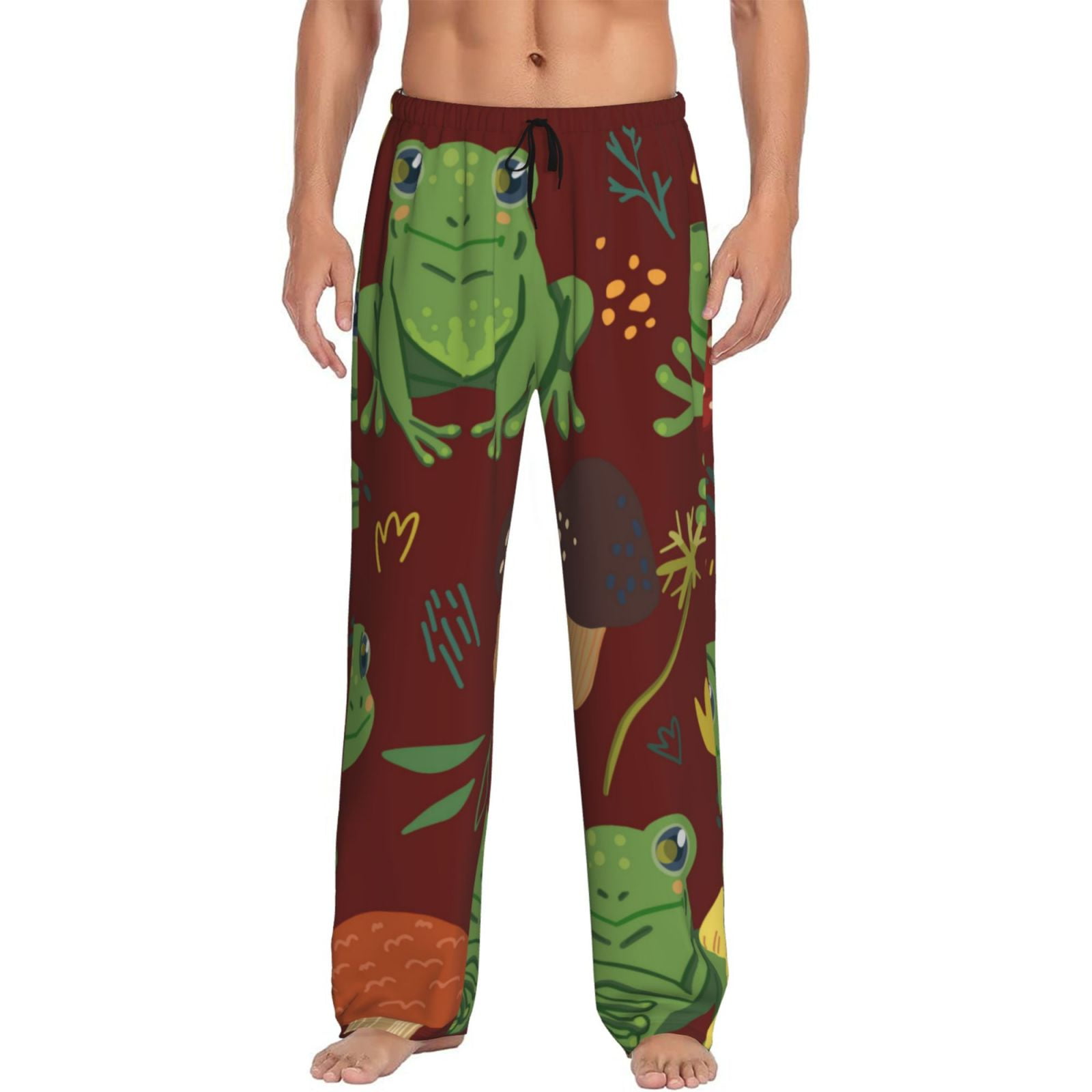 Fotbe Men'S Frogs And Mushroomsclassic Pajama Pants With Elastic Waist ...