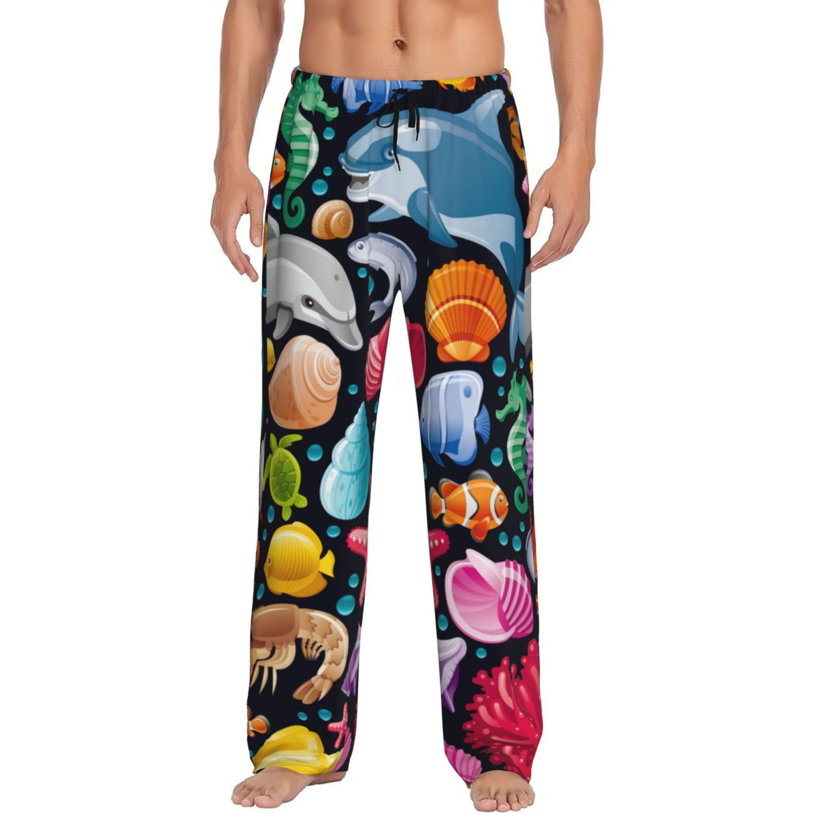 Fotbe Men'S Underwater Diving Animalsclassic Pajama Pants With Elastic ...