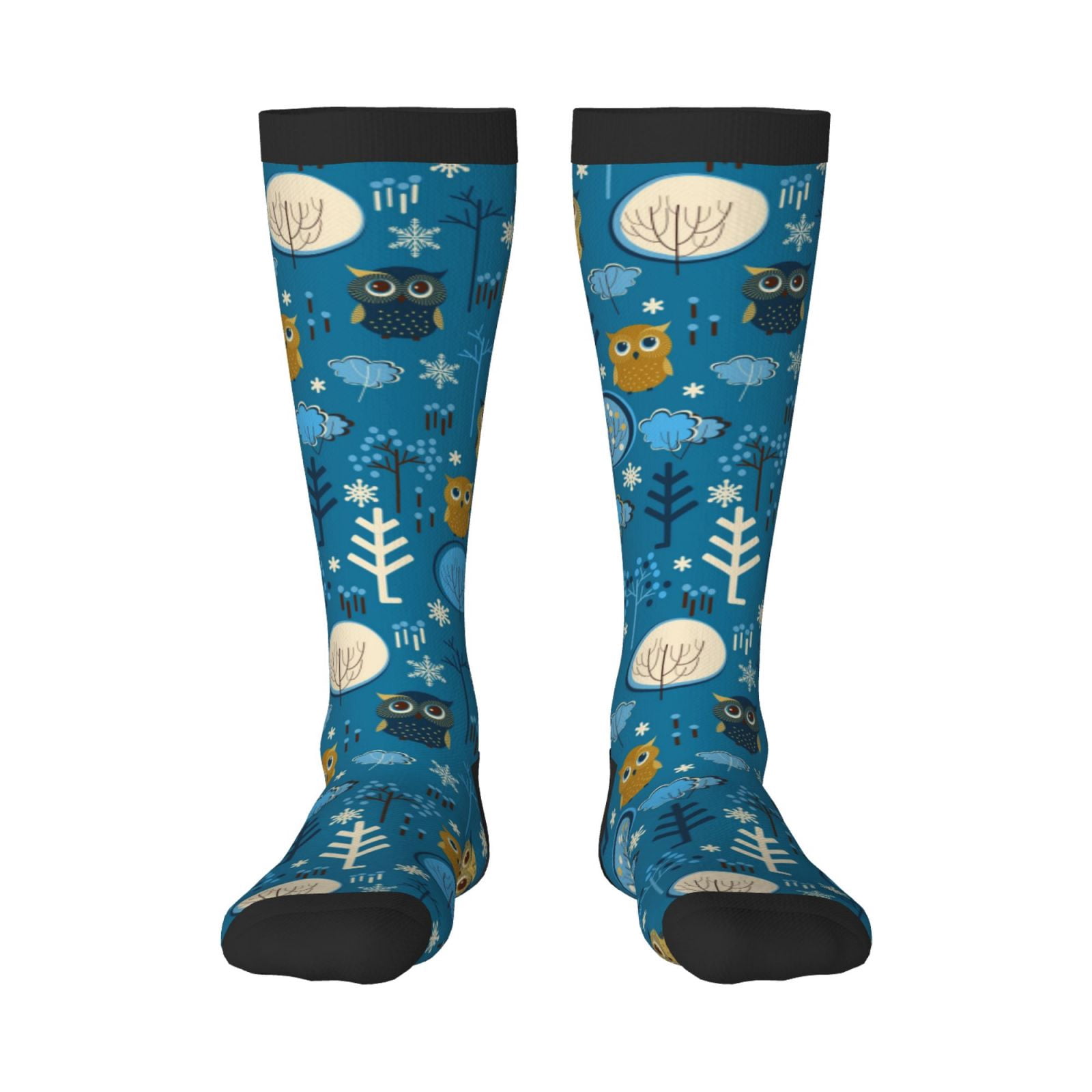 Fotbe Men'S Women'S Funny Cute Colorful Owls And Trees Dress Socks ...