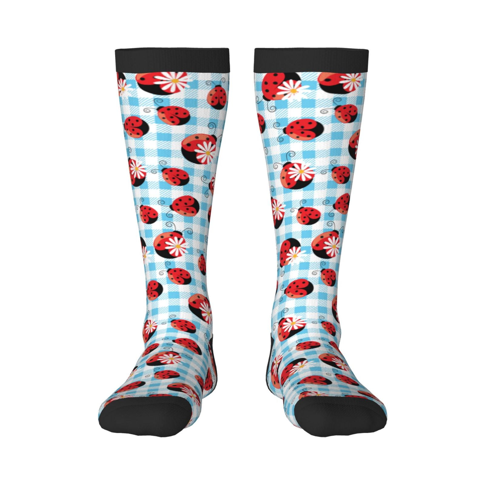 Fotbe Men'S Women'S Funny Flowers And Lady Bugs Dress Socks Crazy ...