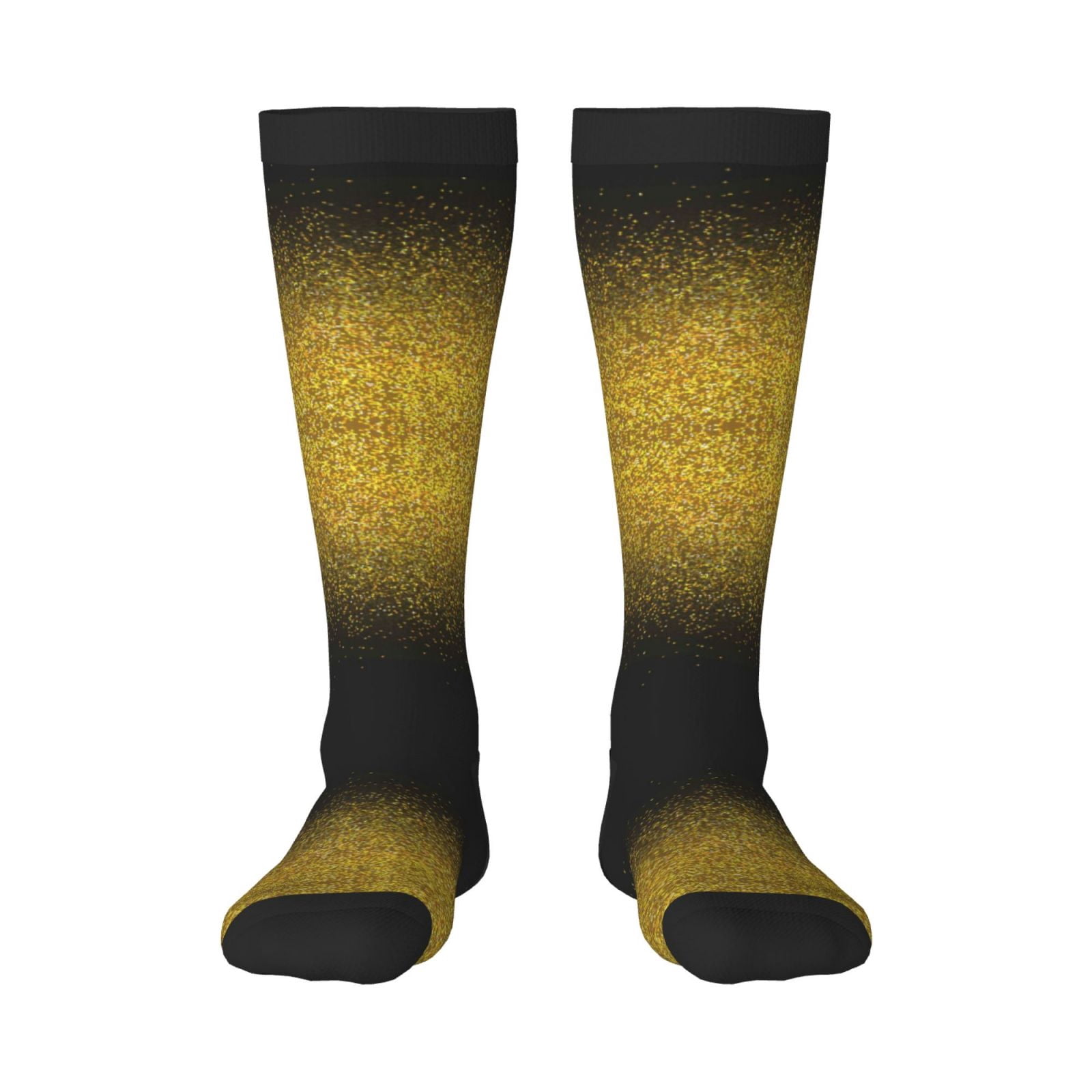Fotbe Men'S Women'S Funny Gold Glitter Gradient Dress Socks Crazy ...