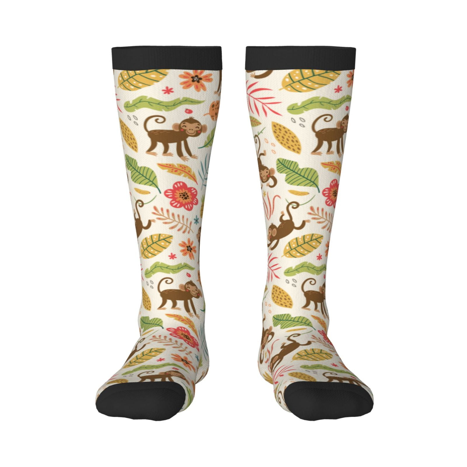 Fotbe Men'S Women'S Funny Monkeys In The Jungle Dress Socks Crazy ...