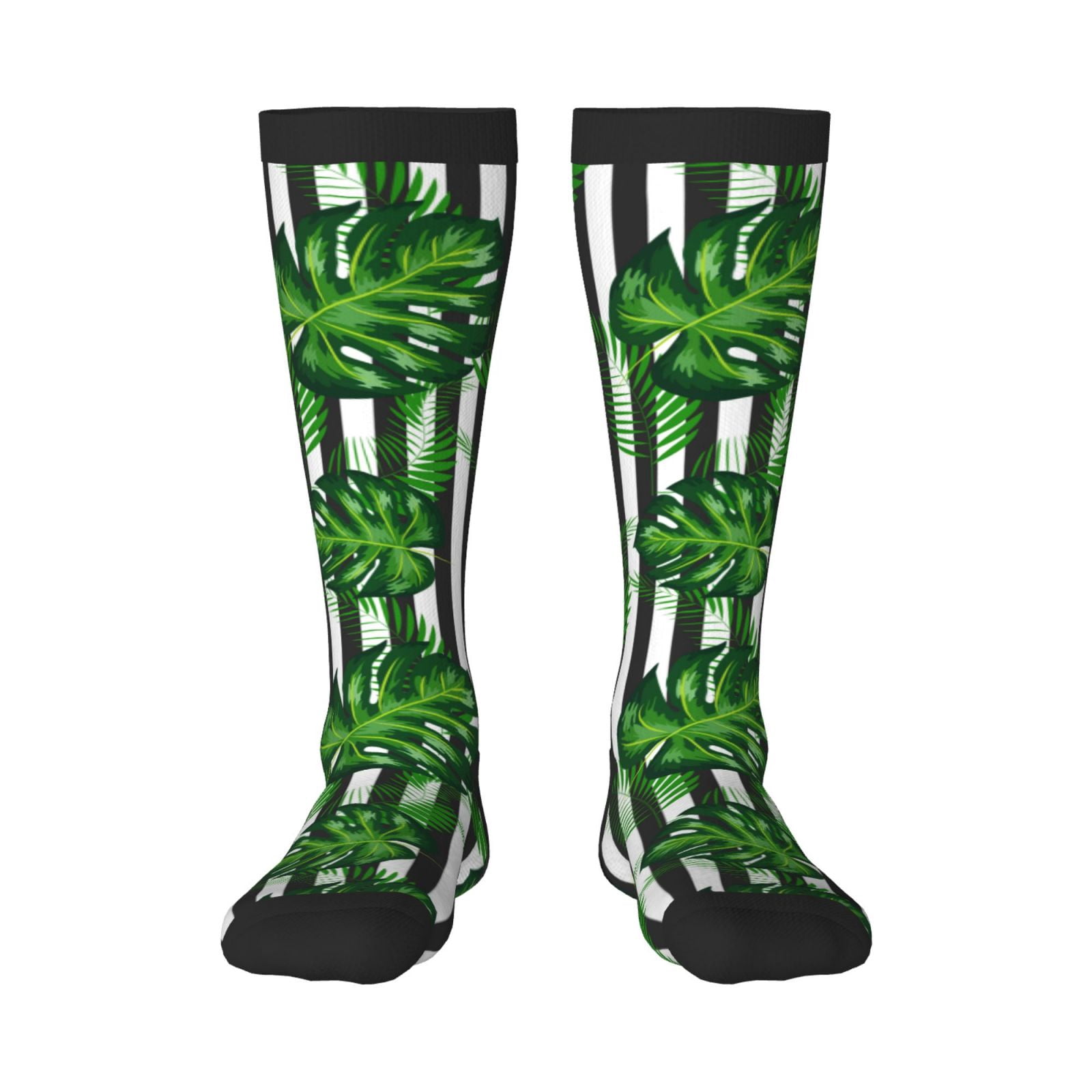 Fotbe Men'S Women'S Funny Palm Greenery Dress Socks Crazy Design Cotton ...
