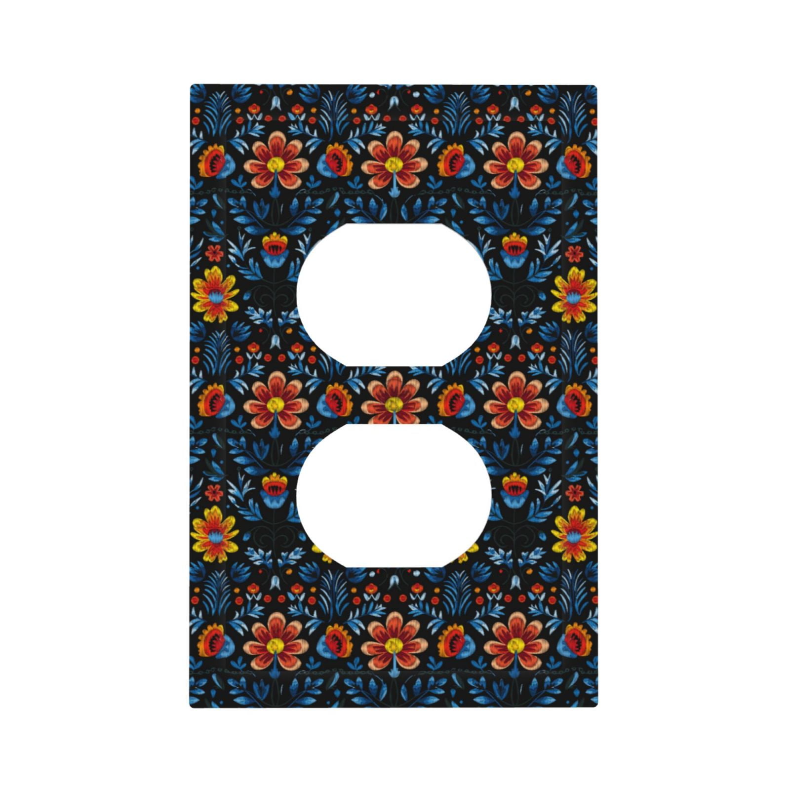 Fotbe Mexican Flower Print Duplex Receptacle Wall Plate, 1-Gang 5.0" x3 ...