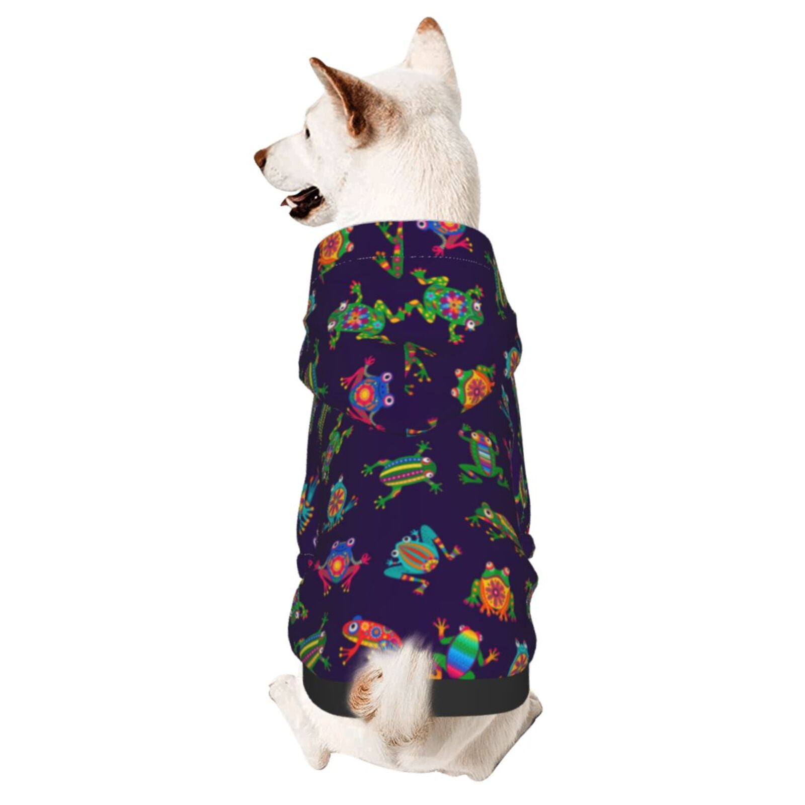 Fotbe Mexican Frogs Print Small Dog Sweater Hoodies Pet Grey Hooded ...