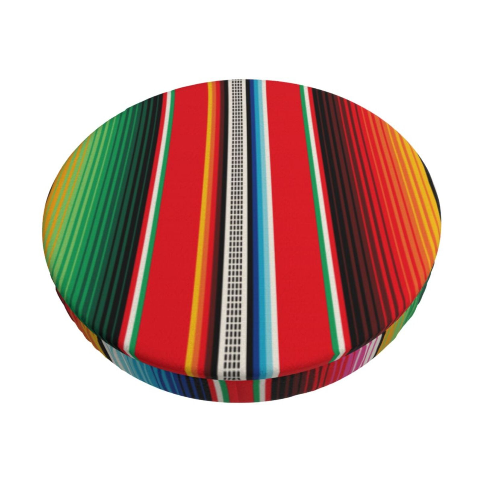 Fotbe Mexican Serape Blanket Stripes Stool Covers Round,Waterproof ...