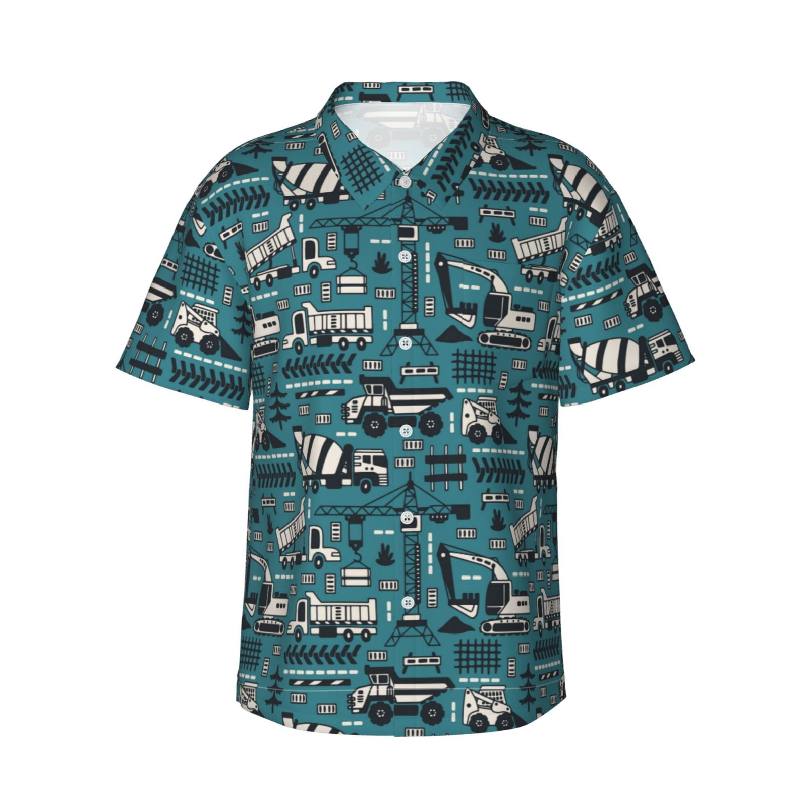 Fotbe Modern Excavator Hawaiian Shirt for Men Unisex Summer Beach ...