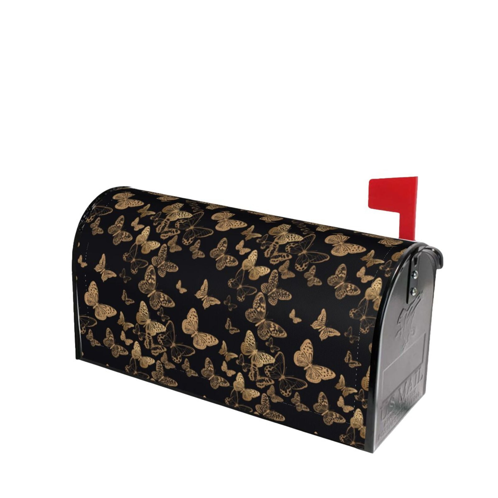 Fotbe Modern Golden Butterfly Mailbox Covers Post Letter Box Cover ...