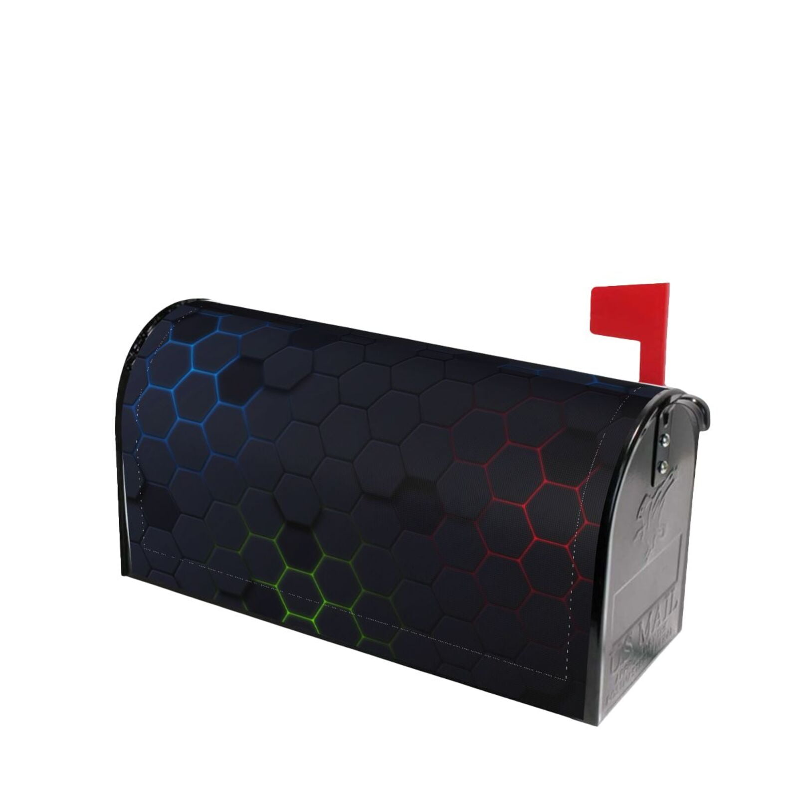Fotbe Modern Hexagonal Neon Grid Mailbox Covers Post Letter Box Cover ...