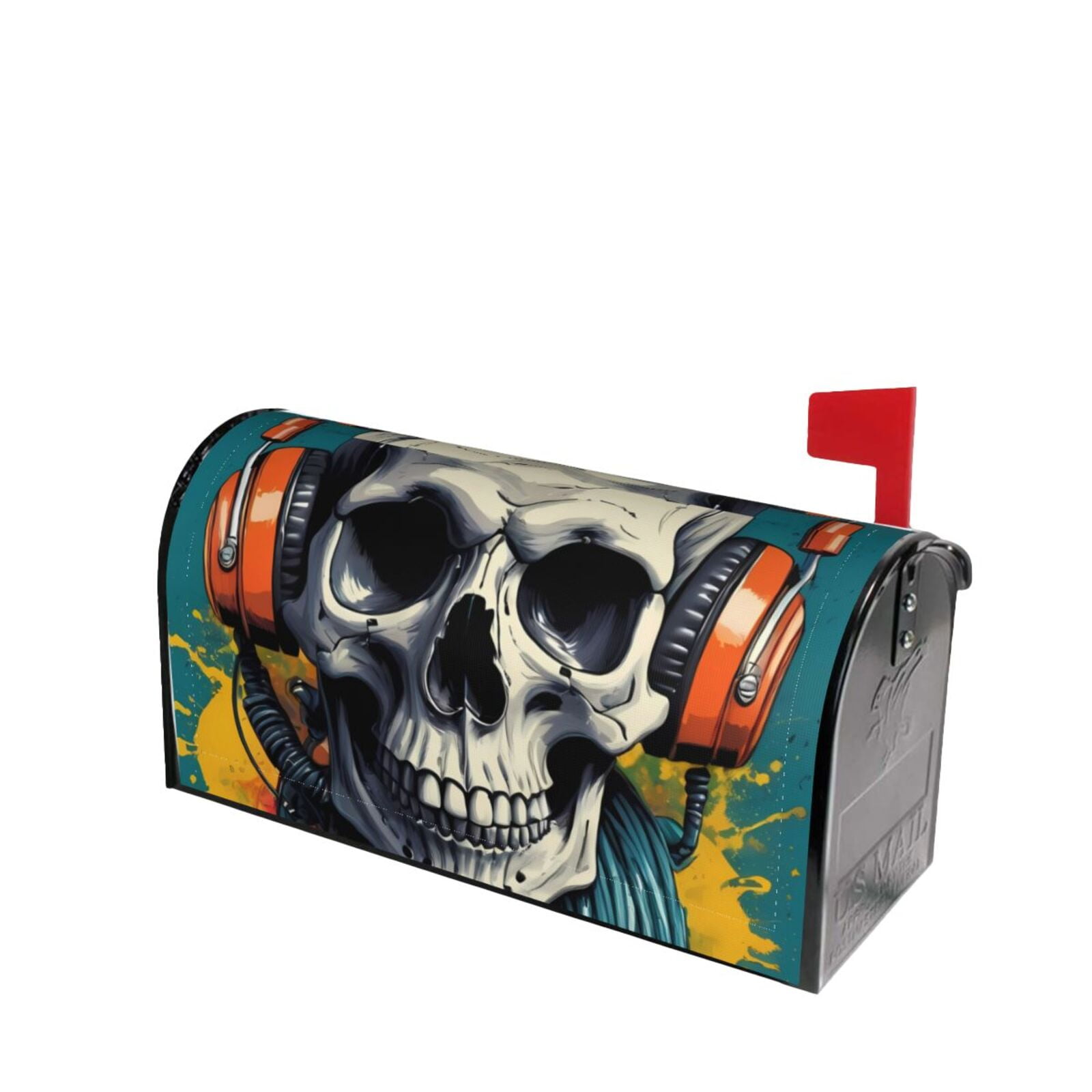 Fotbe Modern Hip-Hop Skull Mailbox Covers Post Letter Box Cover Garden ...