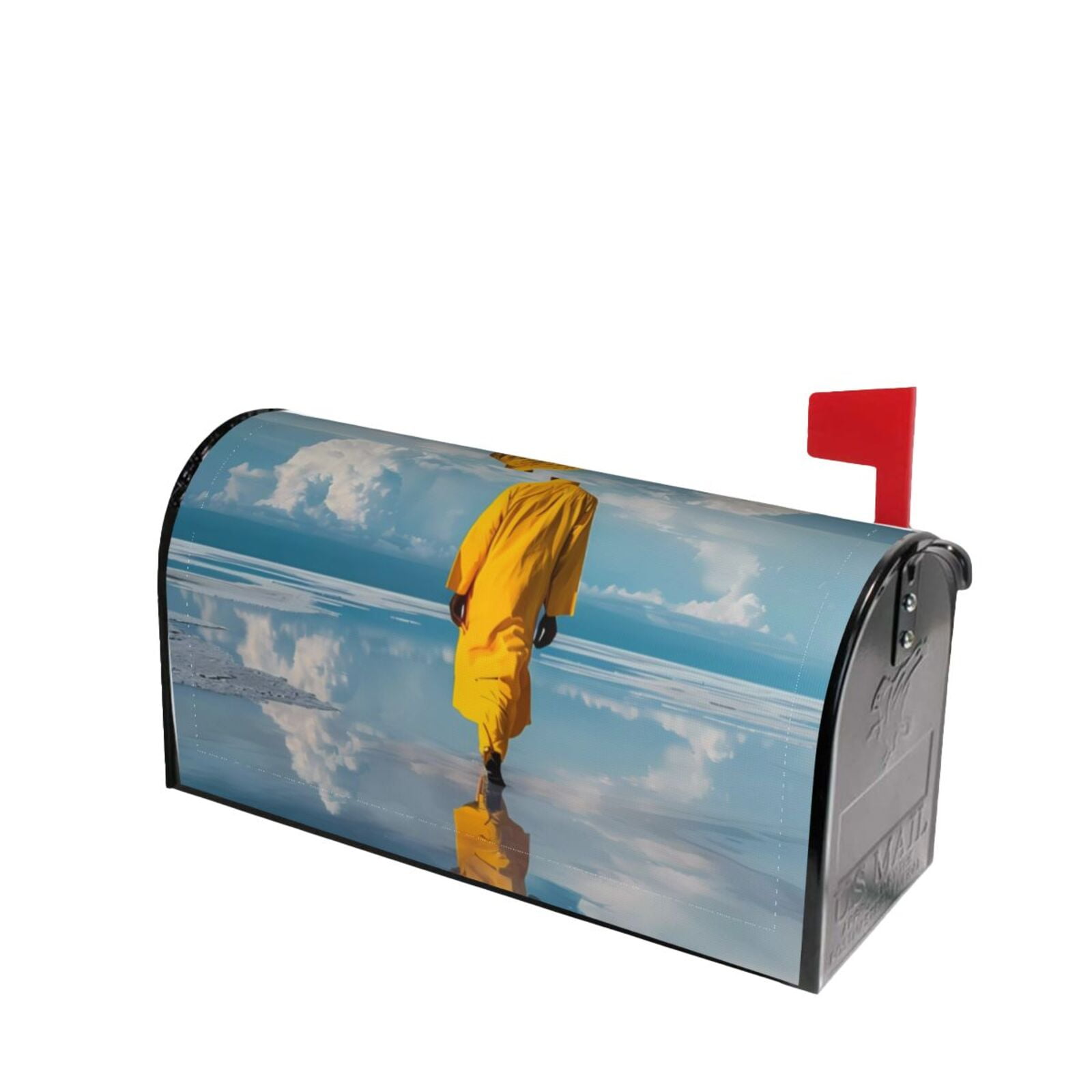 Fotbe Monk Walking On Water Mailbox Covers Post Letter Box Cover Garden ...