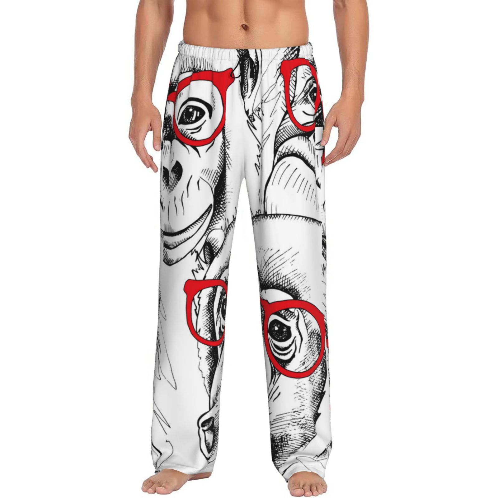 Fotbe Monkey Men's Pajama Pants,Sleepwear Pants,Pj Bottoms Drawstring ...
