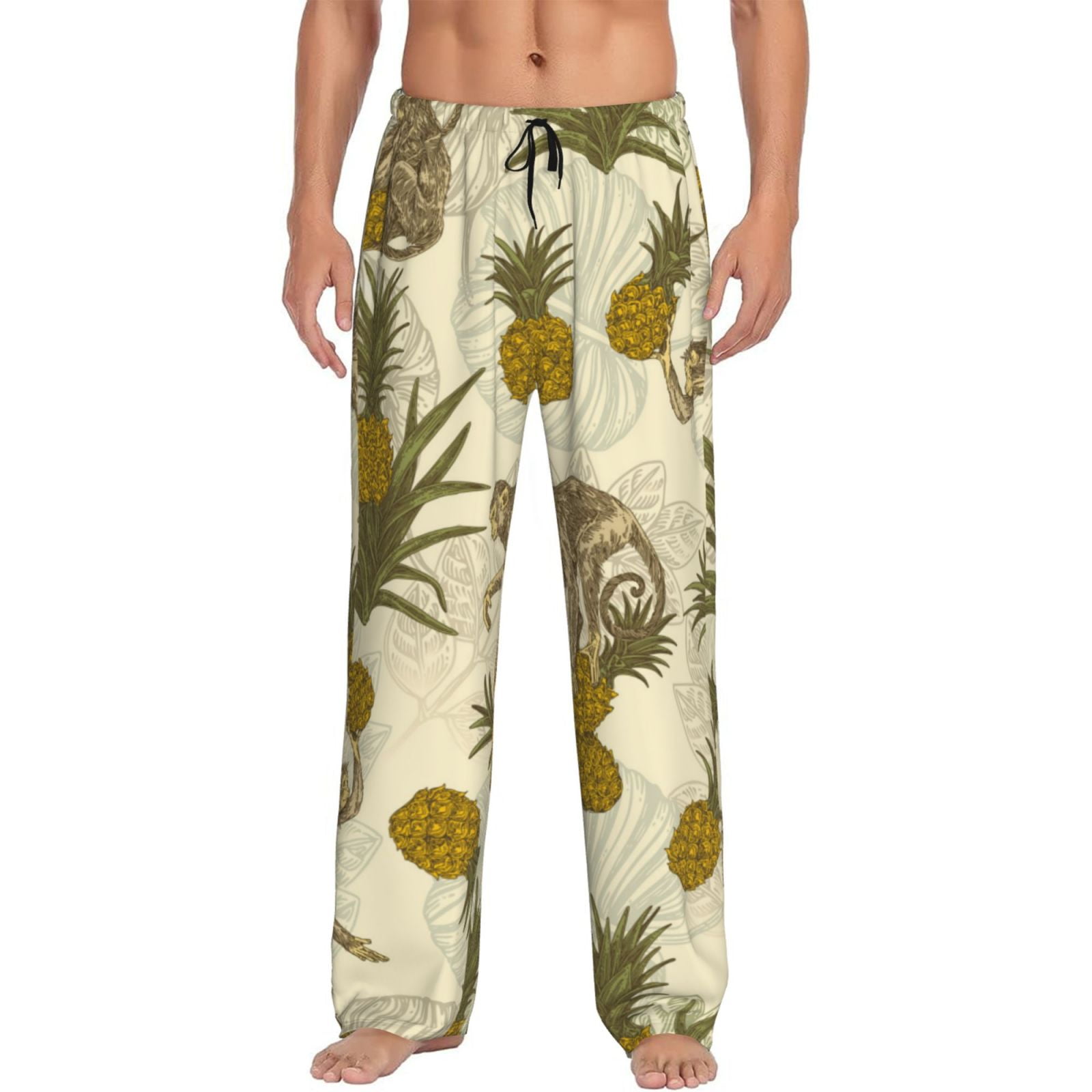 Fotbe Monkeys and Pinealpples Men's Pajama Pants,Sleepwear Pants,Pj ...