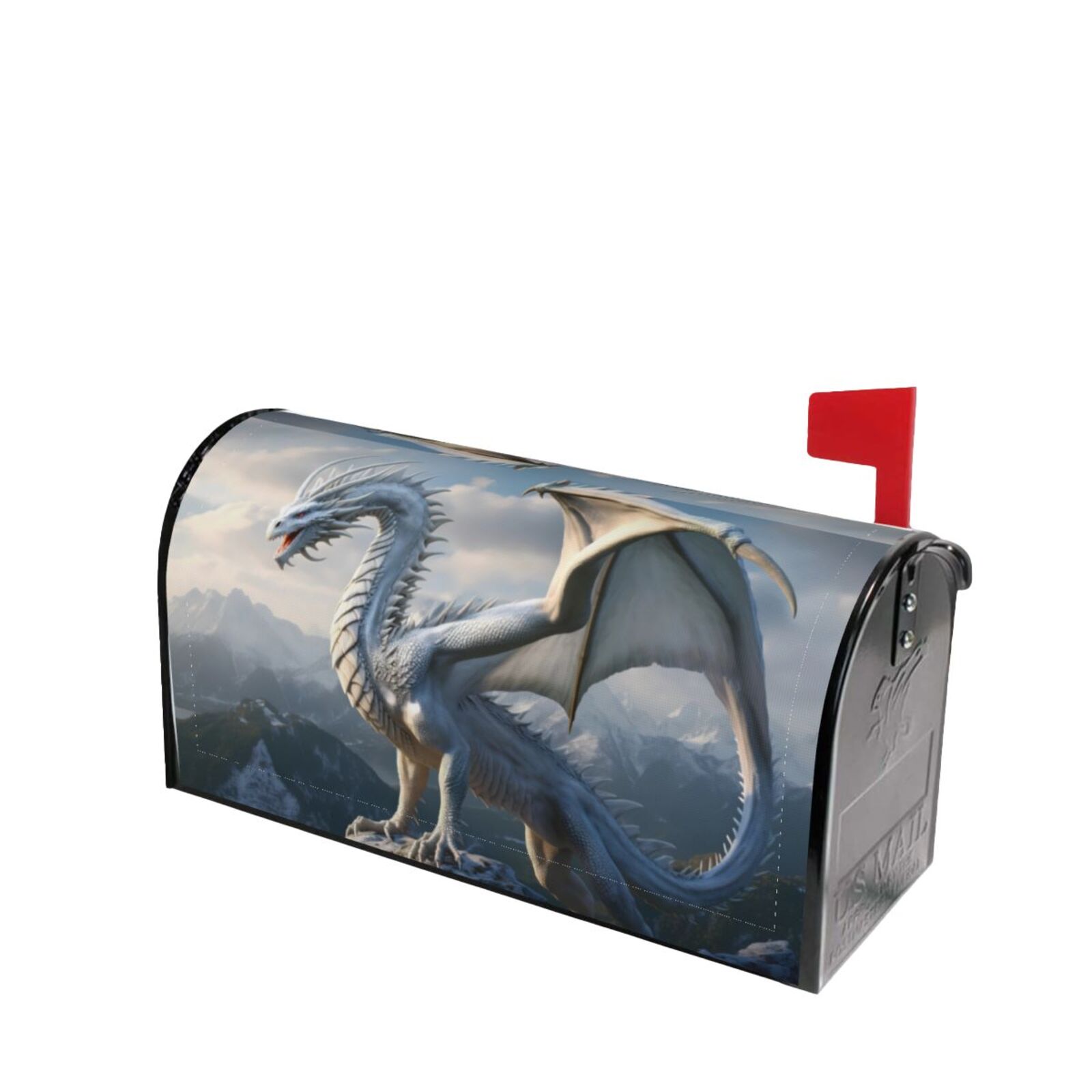 Fotbe Mountain White Dragon Mailbox Covers Post Letter Box Cover Garden ...