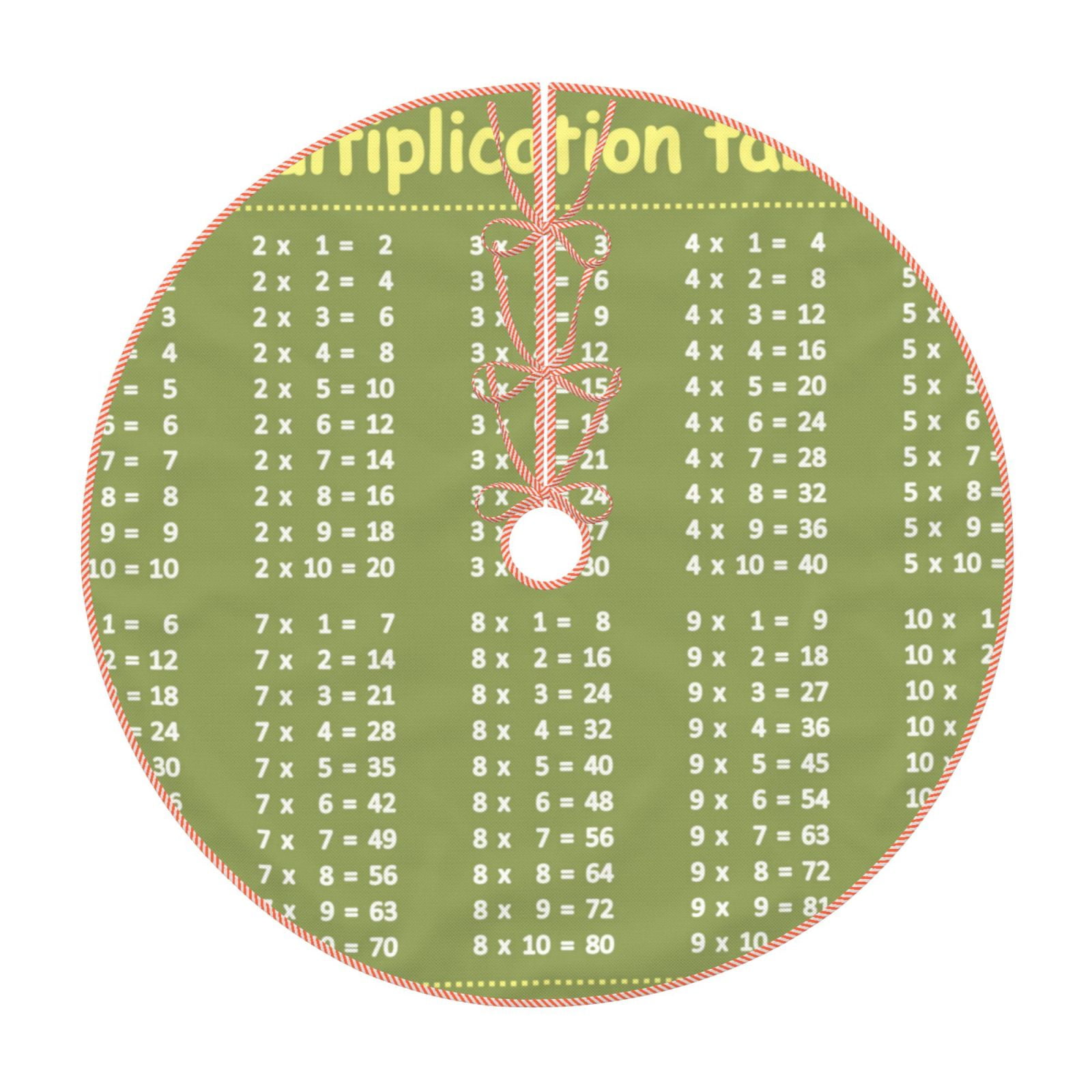 Fotbe Multiplication Table1 Pattern Christmas Tree Skirt, Tree Skirts ...