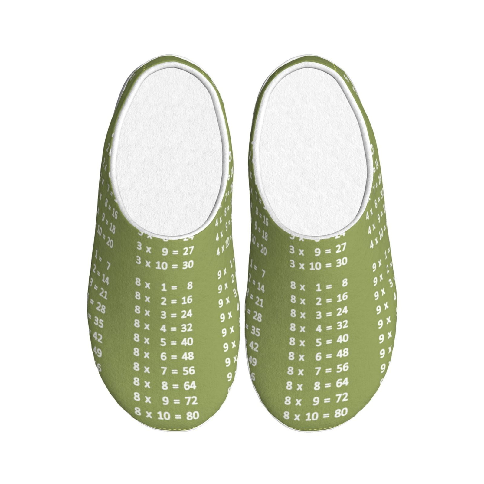 Fotbe Multiplication Table1 Pattern Women's Fuzzy Curly Fur Memory Foam ...
