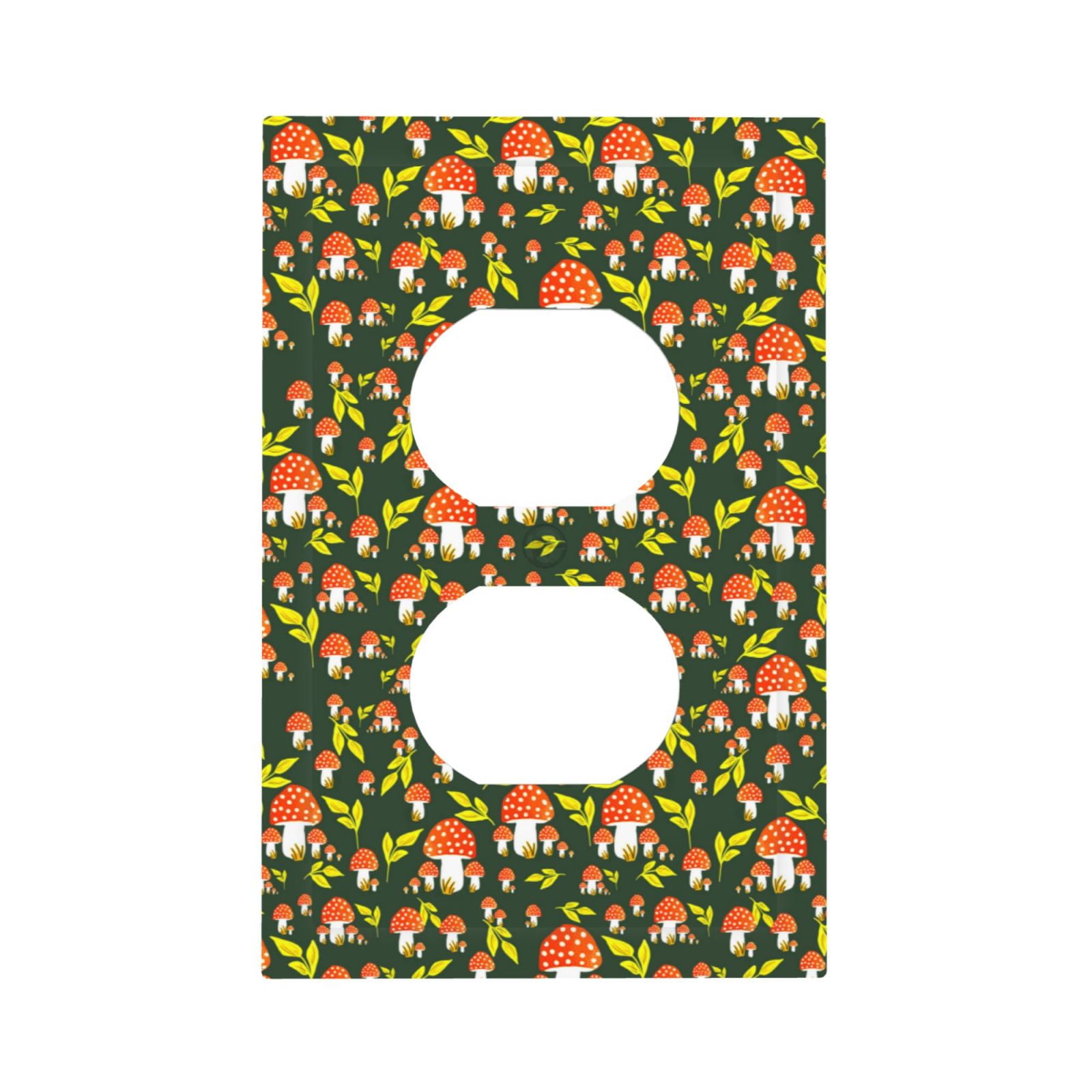 Fotbe Mushroom Leaf Print Duplex Receptacle Wall Plate, 1-Gang 5.0" x3 ...
