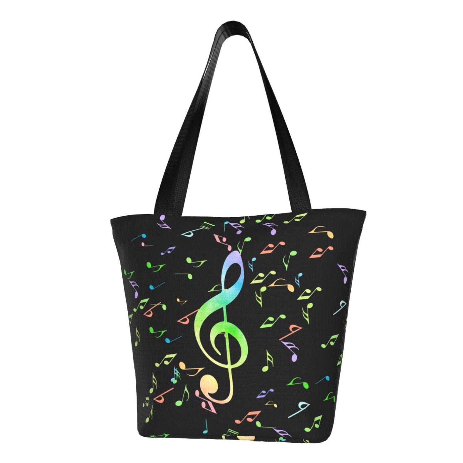 Fotbe Music Notes Pattern Beach Tote,Shoulder Handbag,Spacious Tote Bag ...