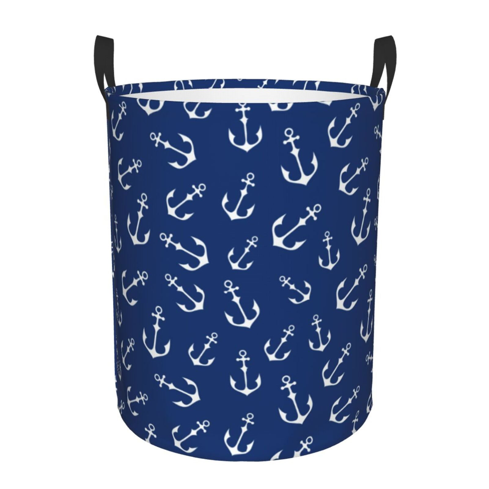 Fotbe Nautical Anchors Laundry Basket with Handles, Waterproof Large ...